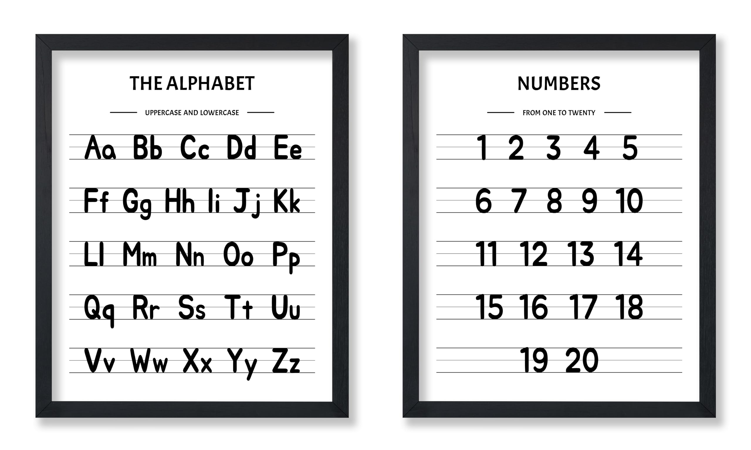 Poster Master 2-Piece Alphabet Poster - Numbers Print - Educational Art ...