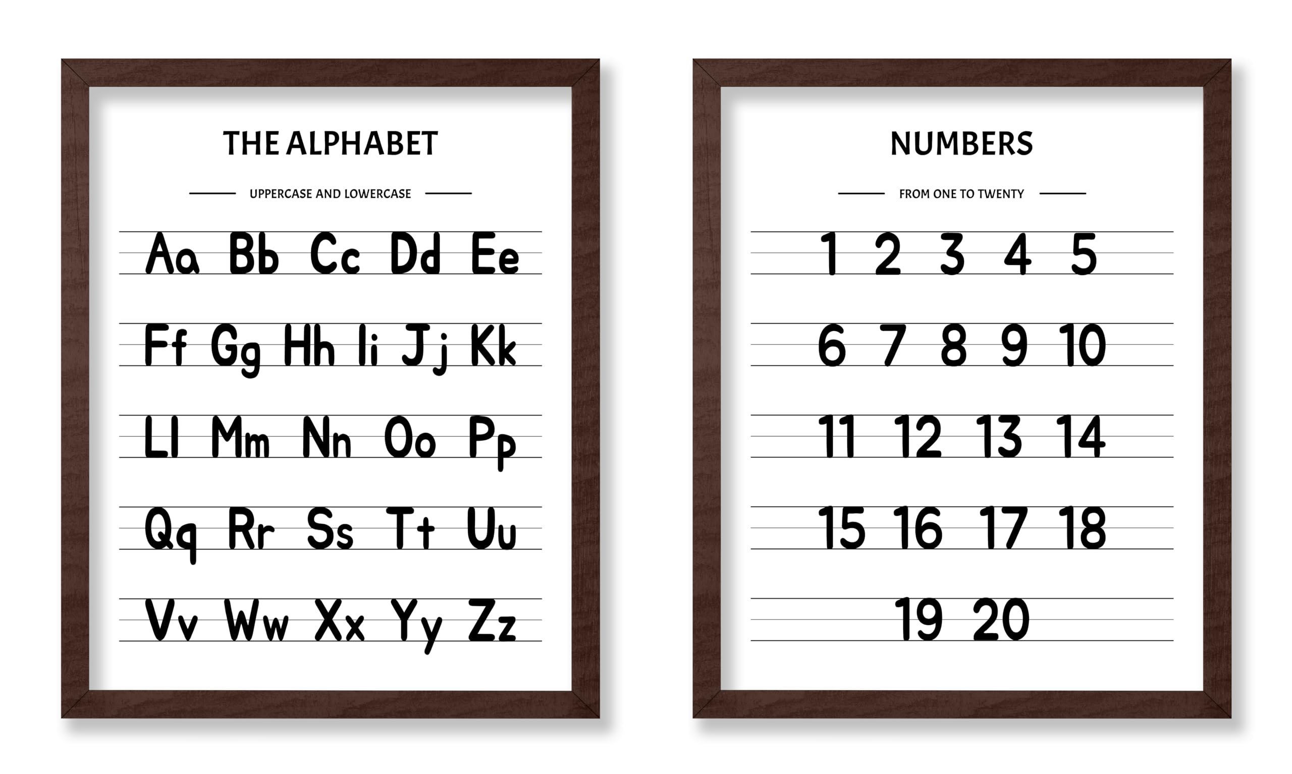 Poster Master 2-Piece Alphabet Poster - Numbers Print - Educational Art ...