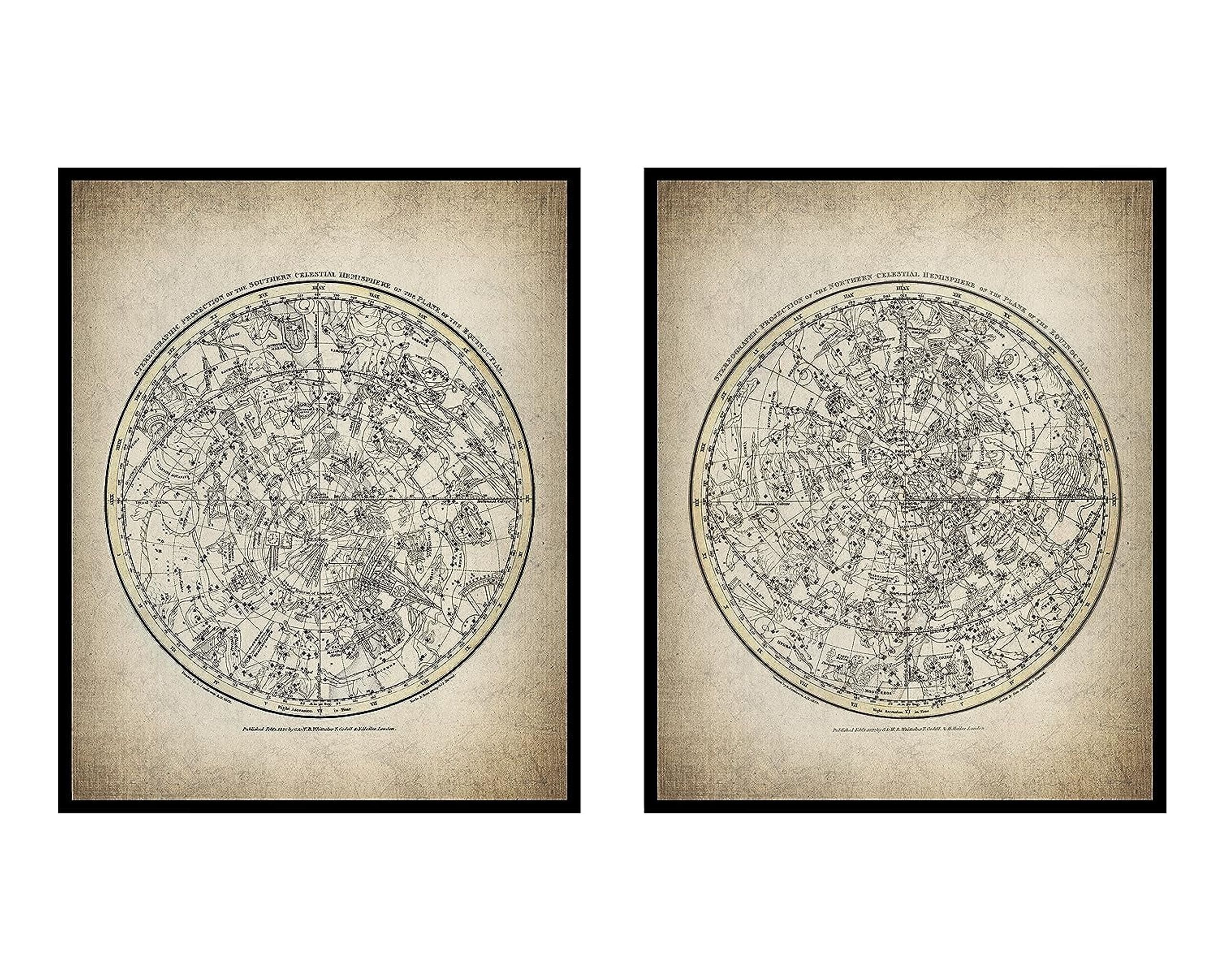Poster Master 2-Piece Classic Astronomy Poster - Vintage Illustration ...