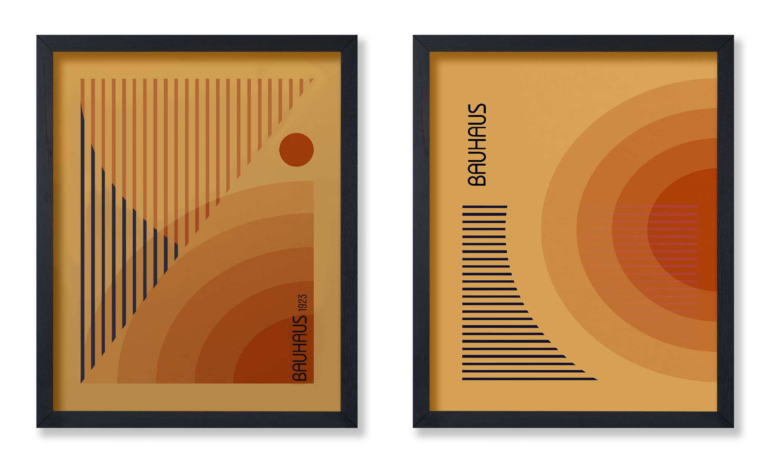 Poster Master 2-Piece Geometric Poster - Retro Minimalist Print - Rainbow, Sun, Dots, Aesthetic ...