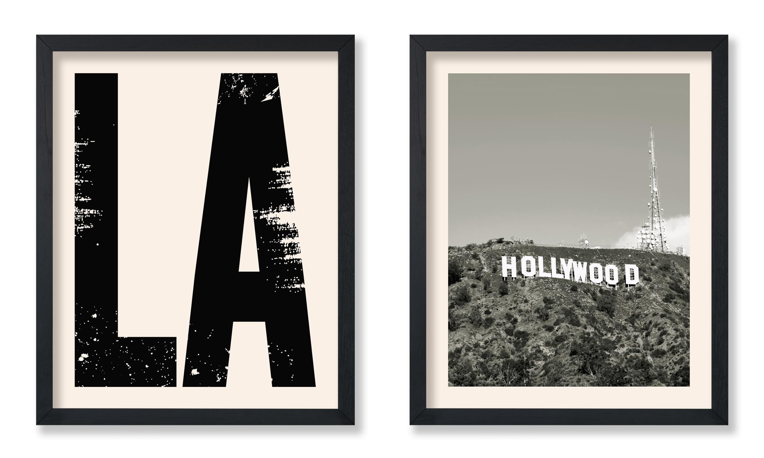Poster Master 2-Piece Los Angeles Poster - Hollywood Sign Print ...