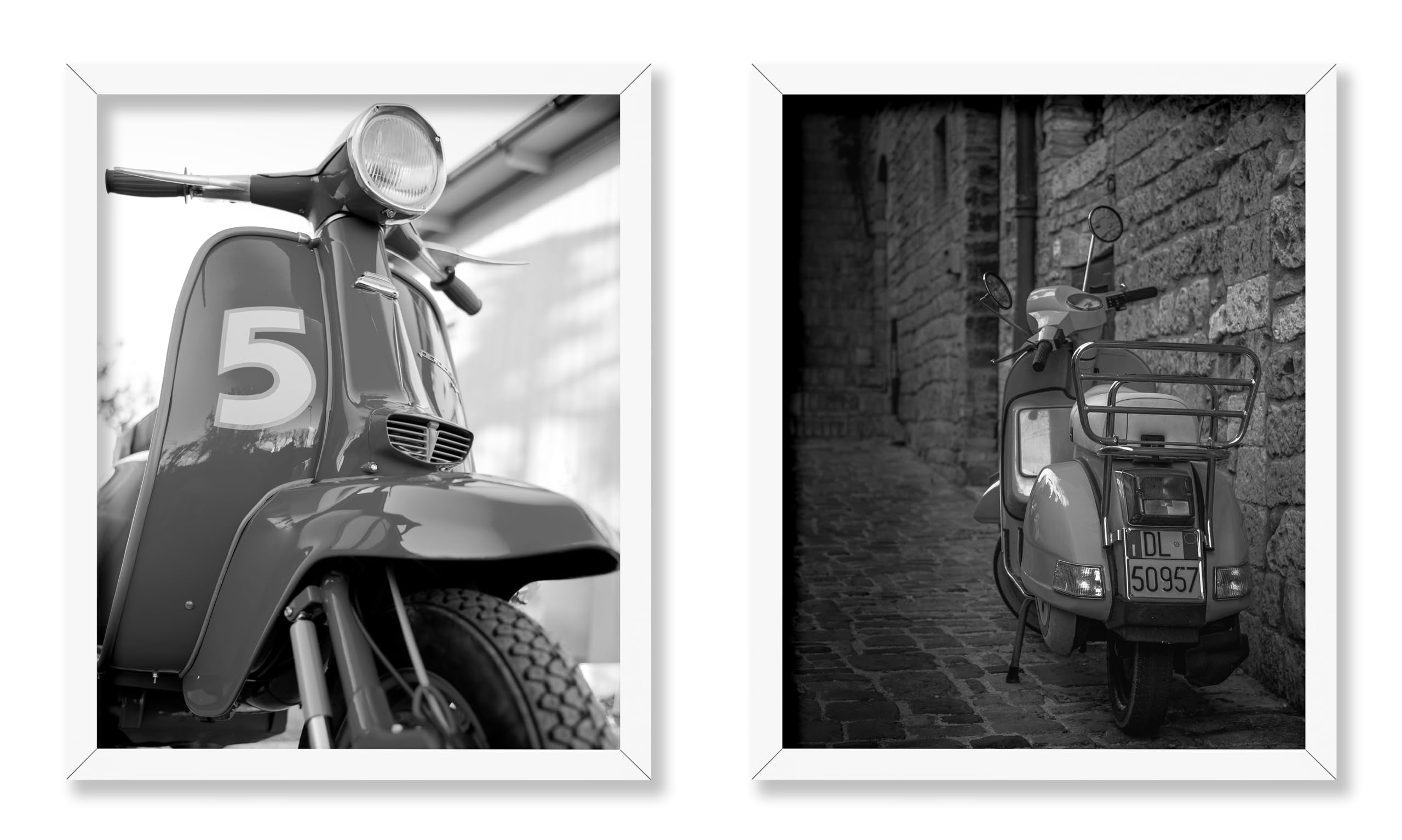 Poster Master 2-Piece Motorcycle Poster - Retro Scooter Print - Bike ...