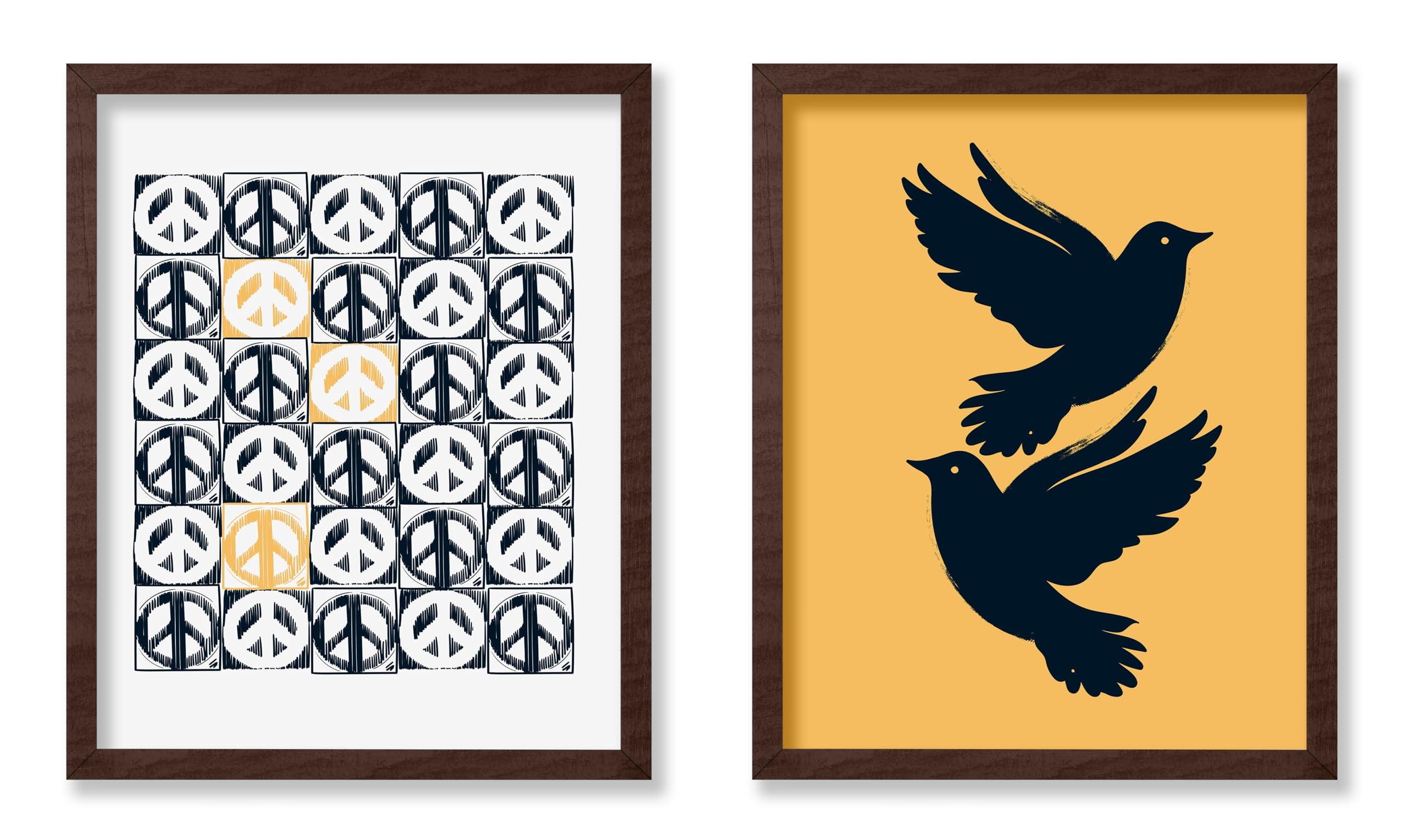 Poster Master 2-Piece Peace Poster - Peace Dove Print - Peace Sign Art ...