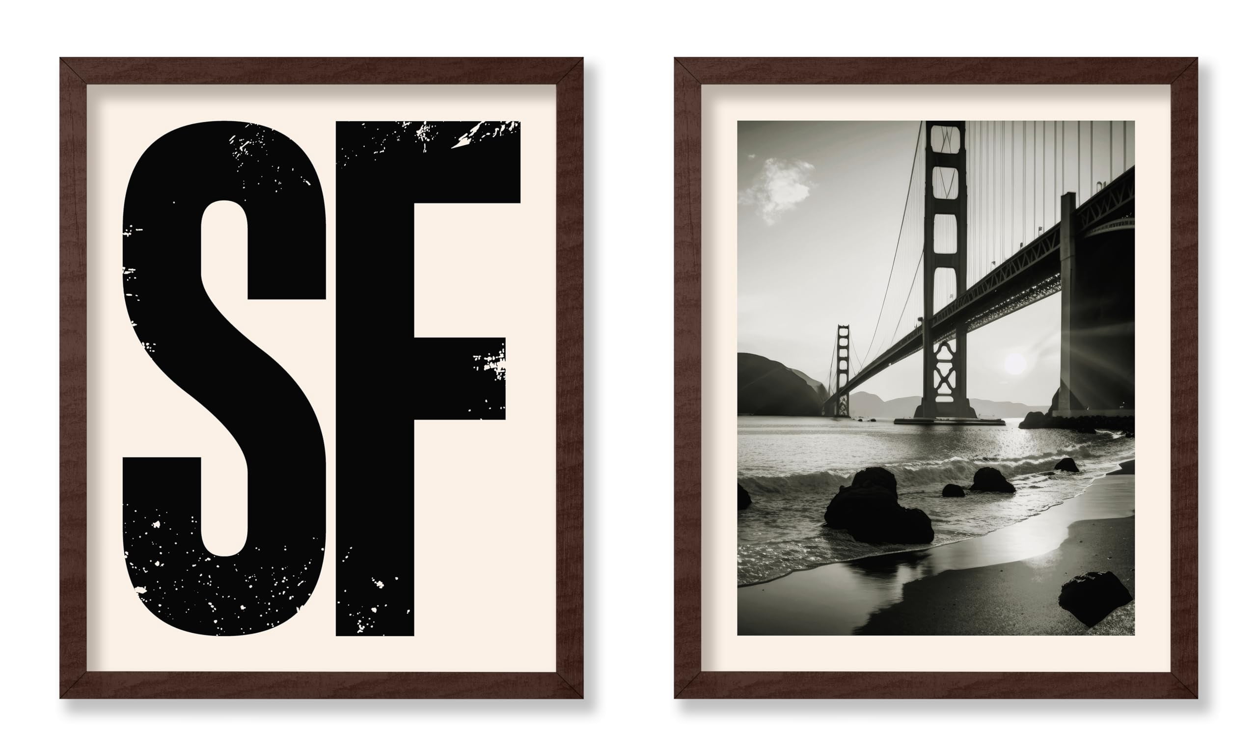 Poster Master 2-Piece San Francisco Poster - Golden Gate Bridge Print ...
