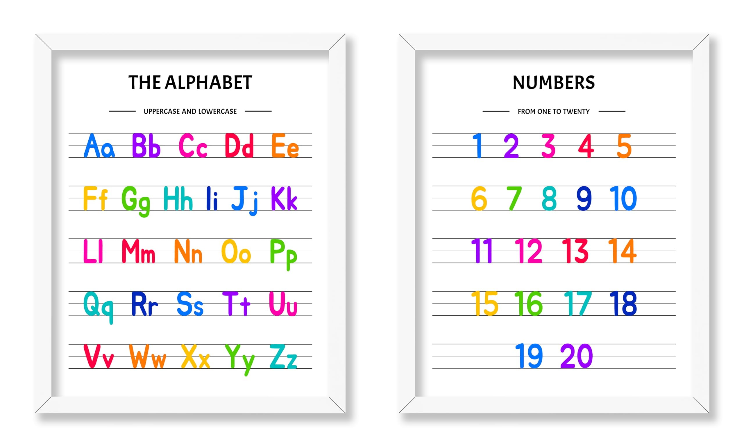 Poster Master 2-Piece The Alphabet Poster - Numbers Print - Typography ...