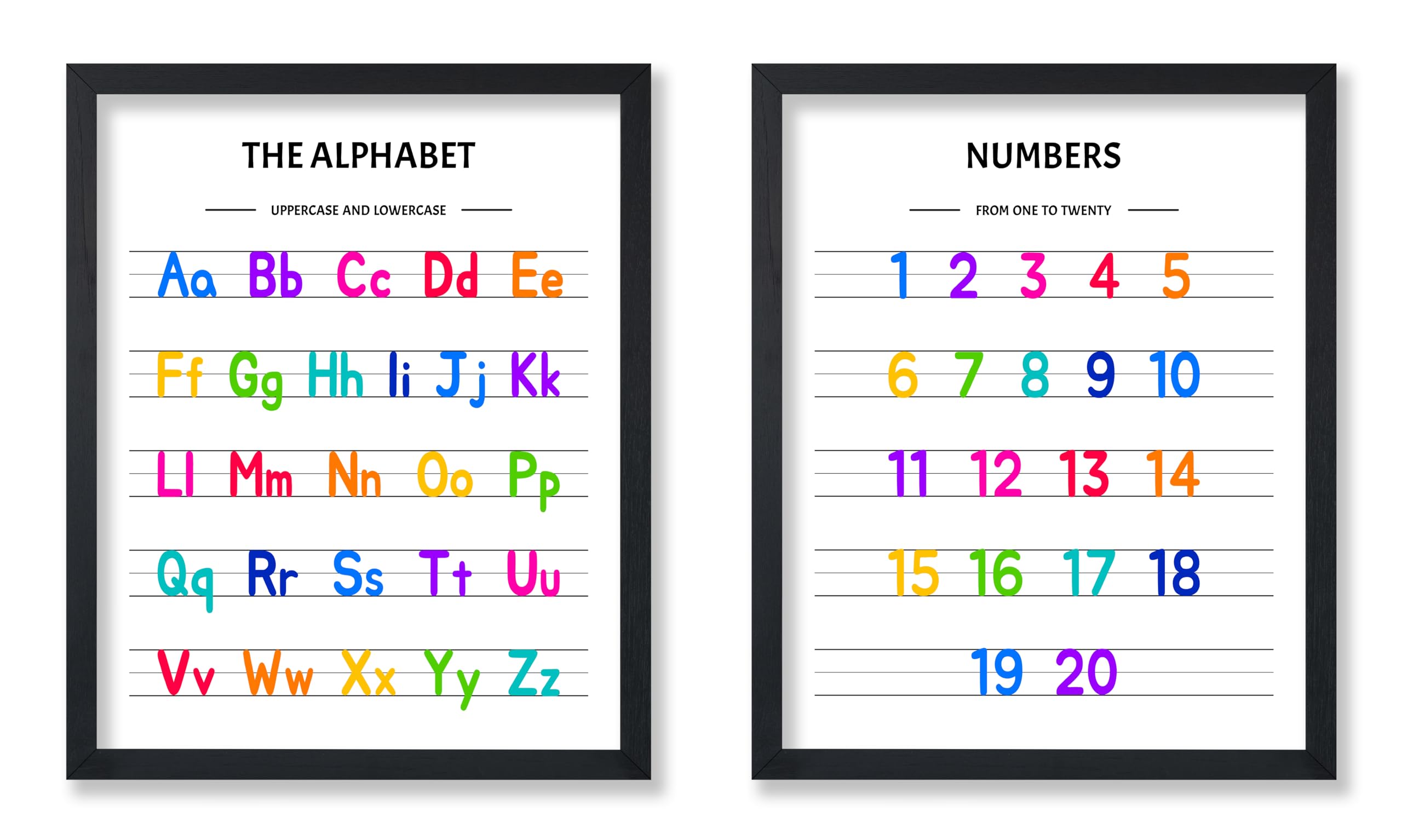Poster Master 2-Piece The Alphabet Poster - Numbers Print - Typography ...
