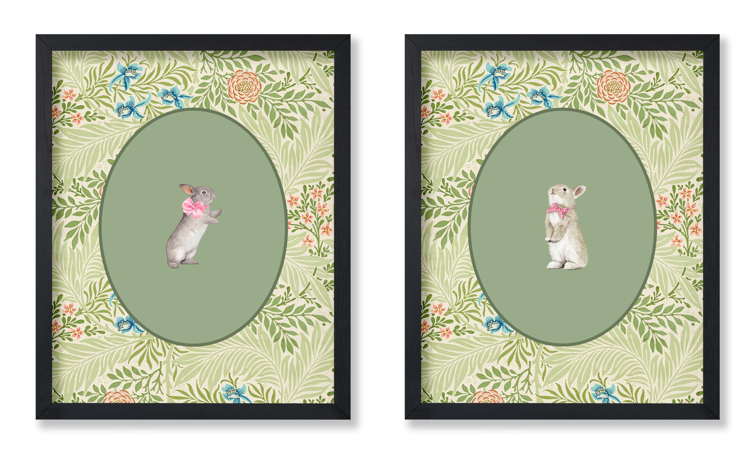 Poster Master 2-Piece Vintage Rabbit Poster - Retro Bunny Print ...