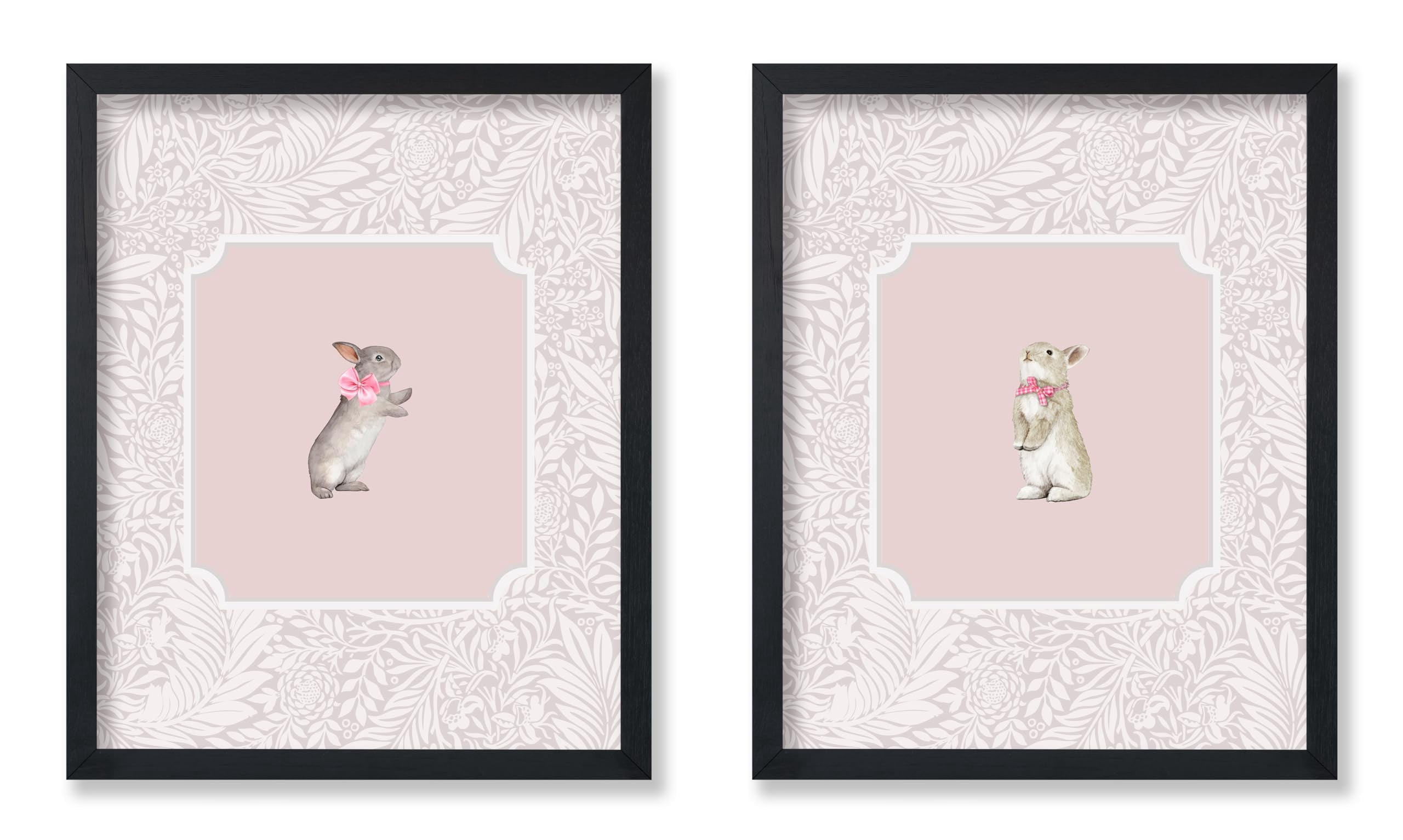 Poster Master 2-Piece Vintage Rabbit Poster - Retro Bunny Print - Pink ...