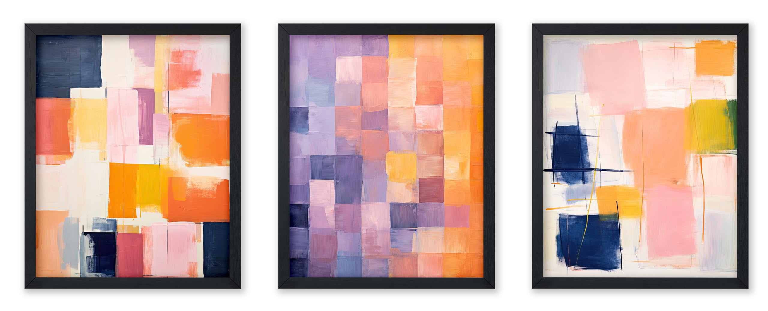 Poster Master 3-Piece Abstract Poster - Modern Print - Rainbow Art ...