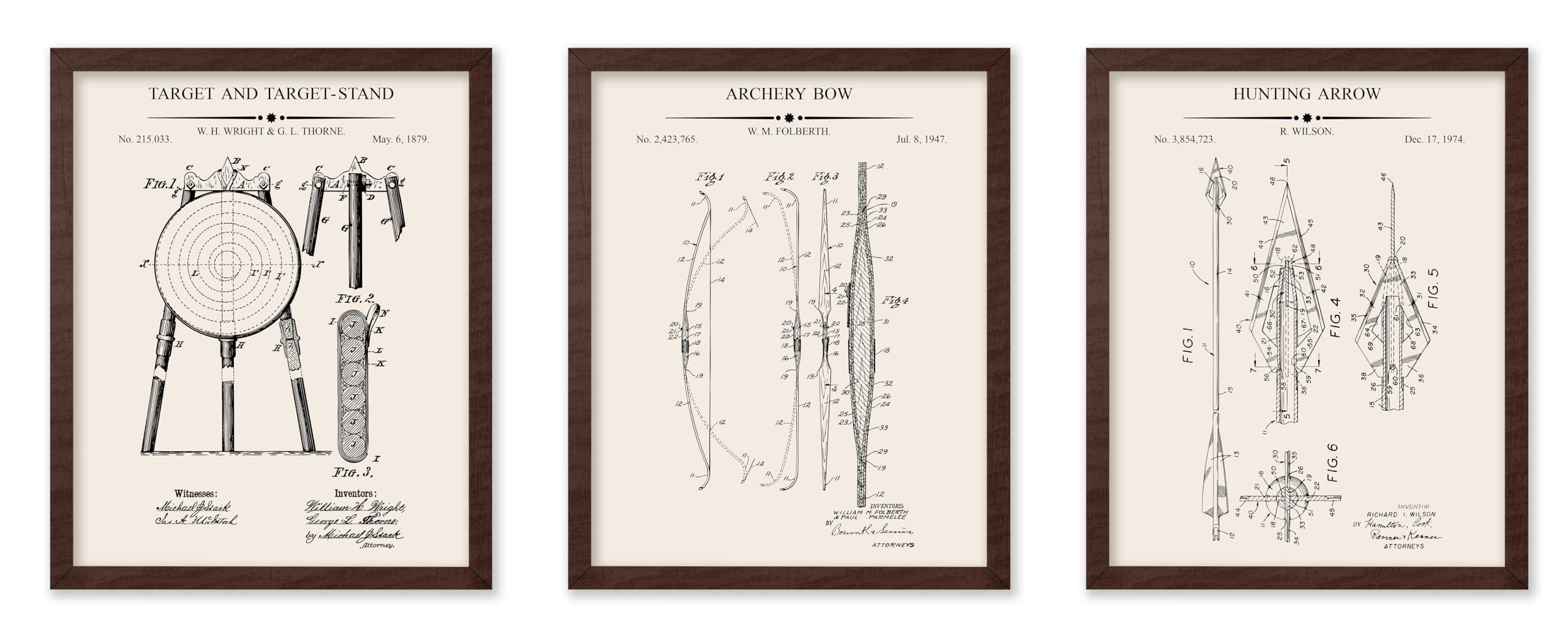 Poster Master 3-Piece Archery Blueprint Poster - Target Patent Print ...