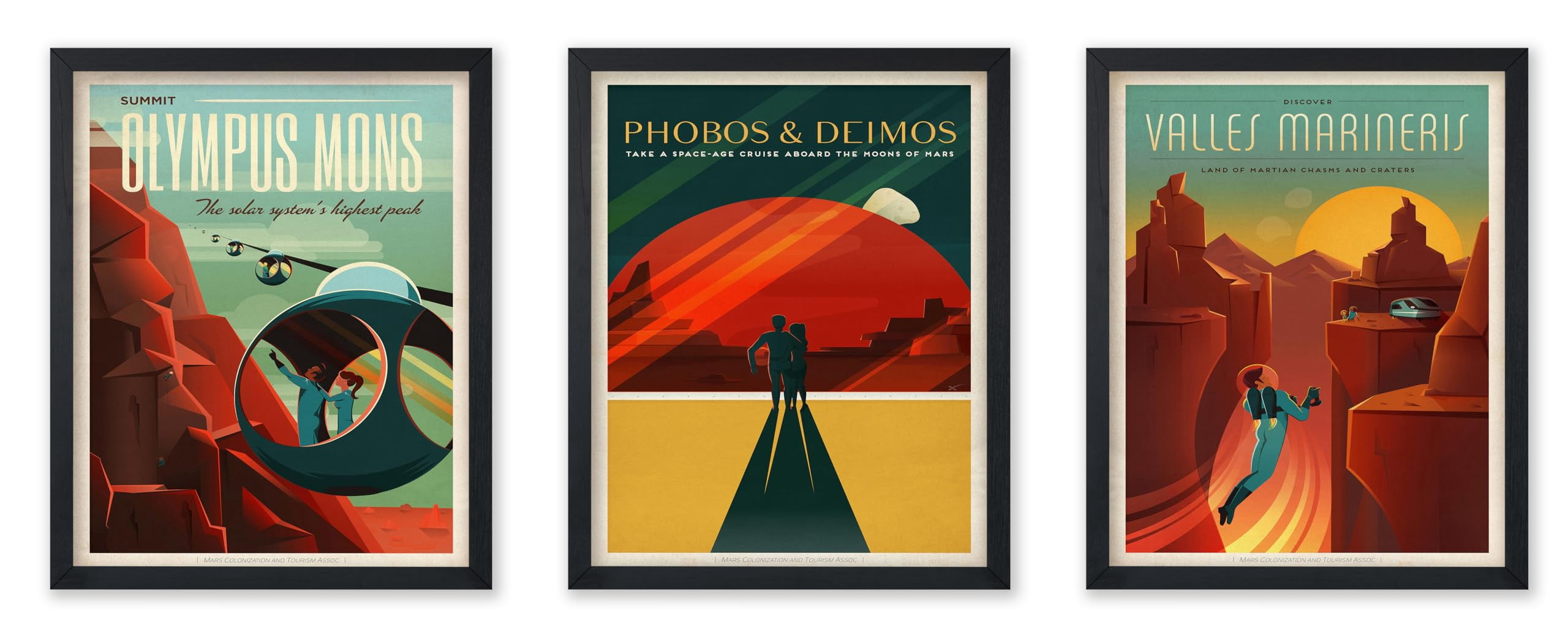 Poster Master 3-Piece Astronomy Poster - Olympus Mons Space Travel ...