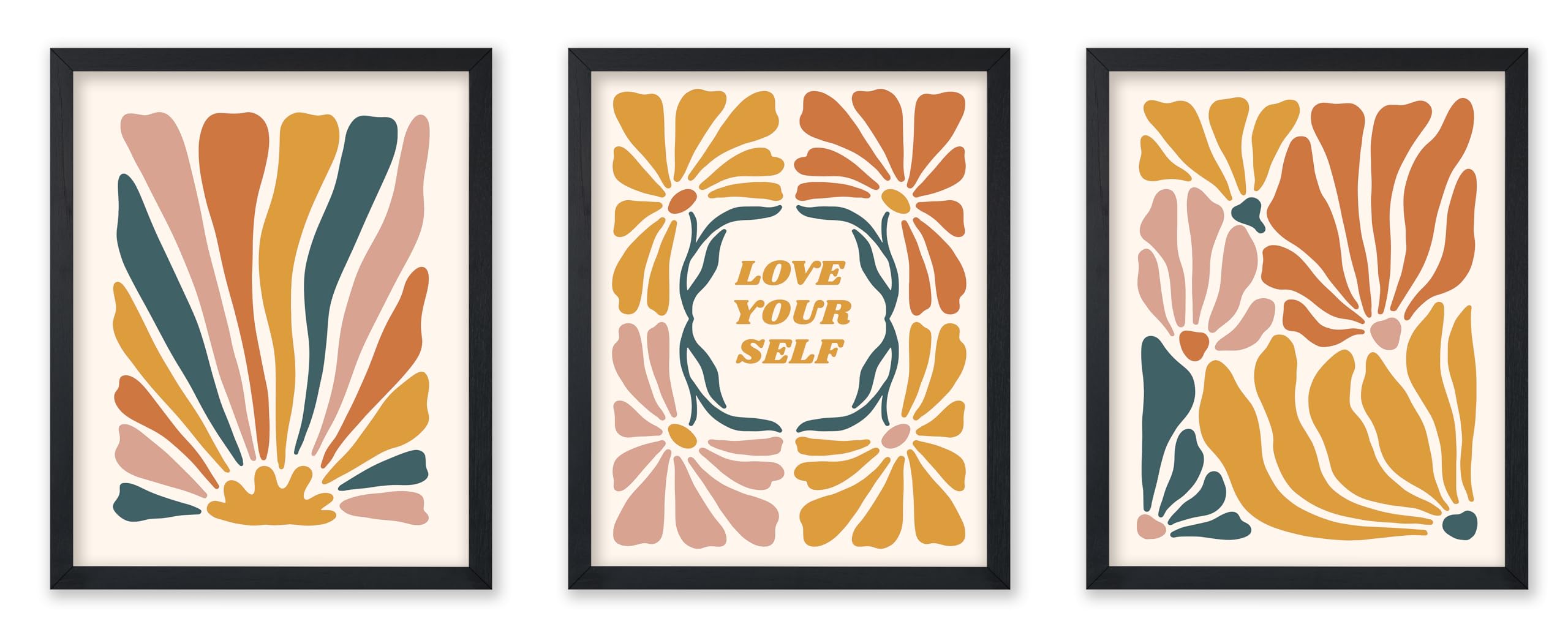 Poster Master 3-Piece Boho Poster - Retro Love Your Self Print ...