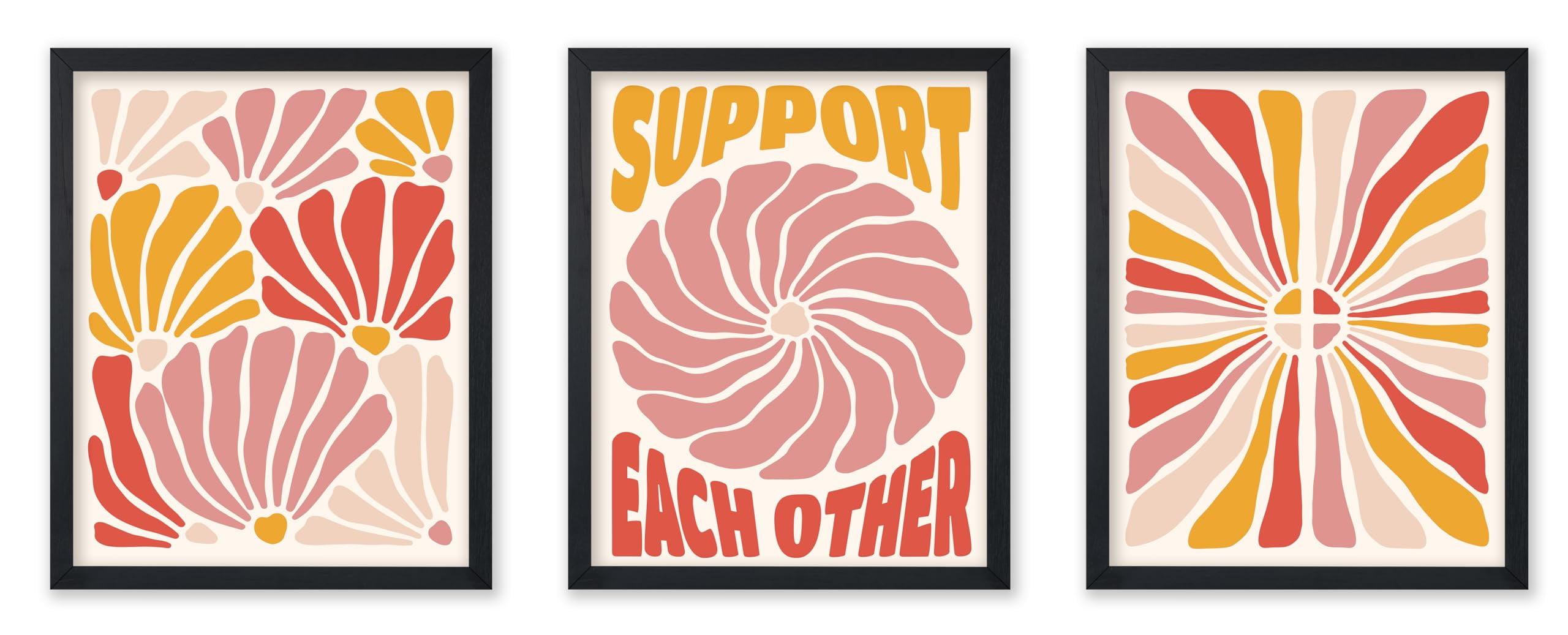 Poster Master 3-Piece Boho Poster - Retro Support Each Other Print ...