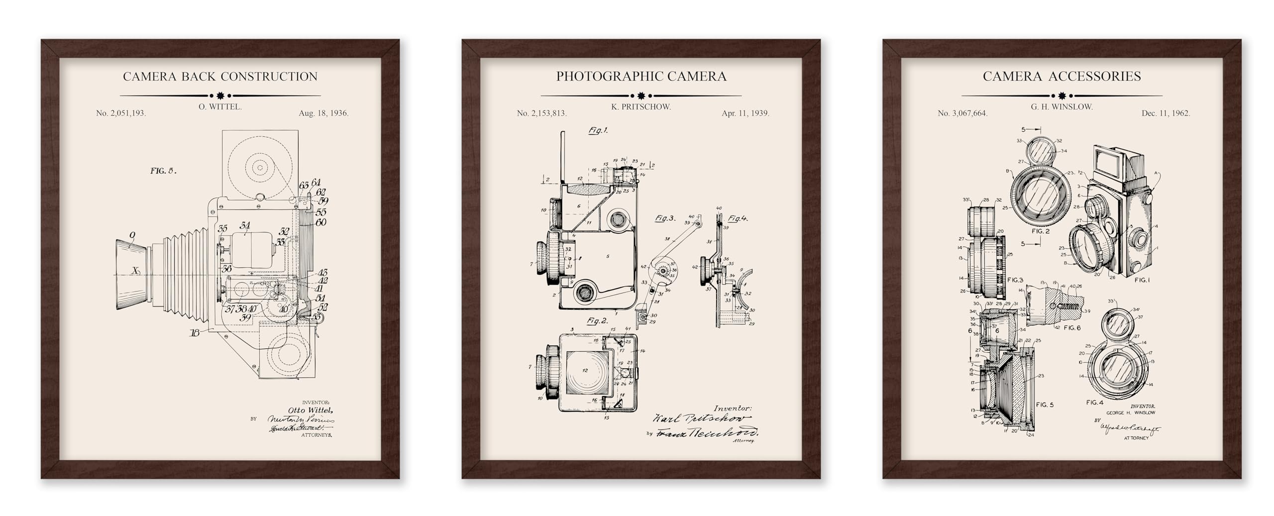 Poster Master 3-Piece Camera Blueprint Poster - Photographic Camera ...
