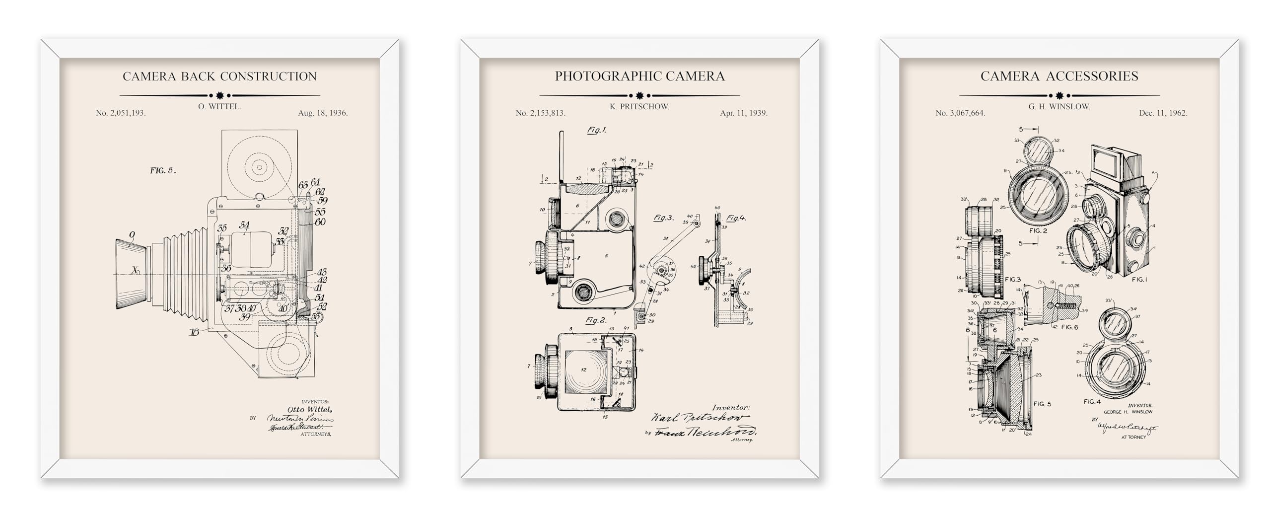 Poster Master 3-Piece Camera Blueprint Poster - Photographic Camera ...