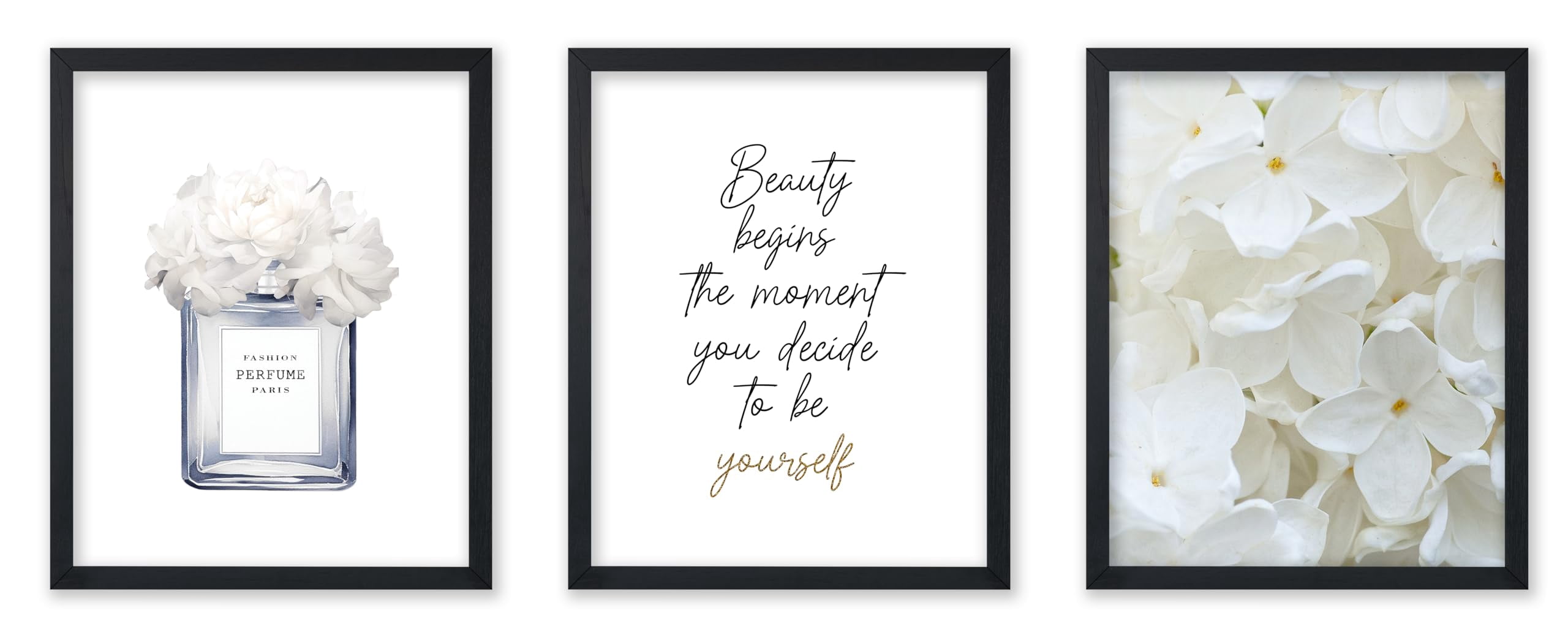 Poster Master 3-Piece Fashion Poster - Beauty Begins Print - White ...