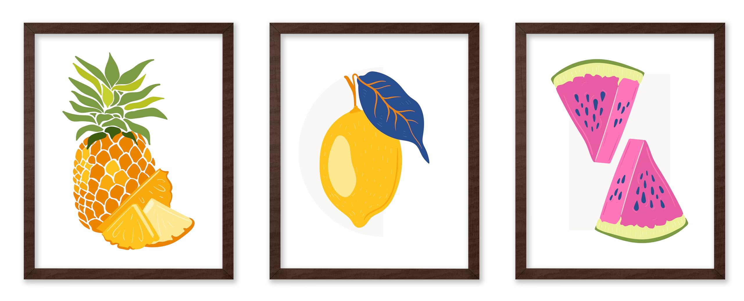 Poster Master 3-Piece Fruit Poster - Tropical Fruits Print - Mangosteen ...