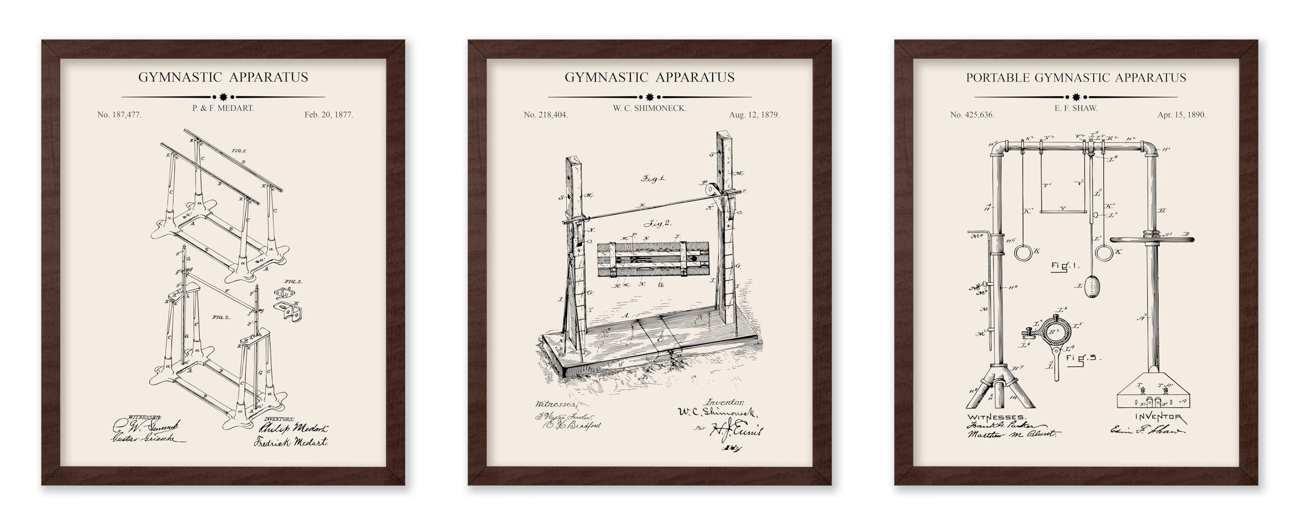Poster Master 3-Piece Gymnastics Blueprint Poster - Gymnastic Apparatus ...