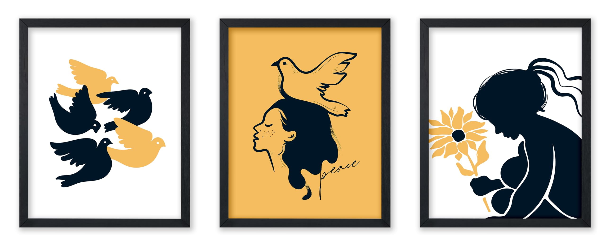 Poster Master 3-Piece Peace Dove Poster - Peace Print - Bird Art ...