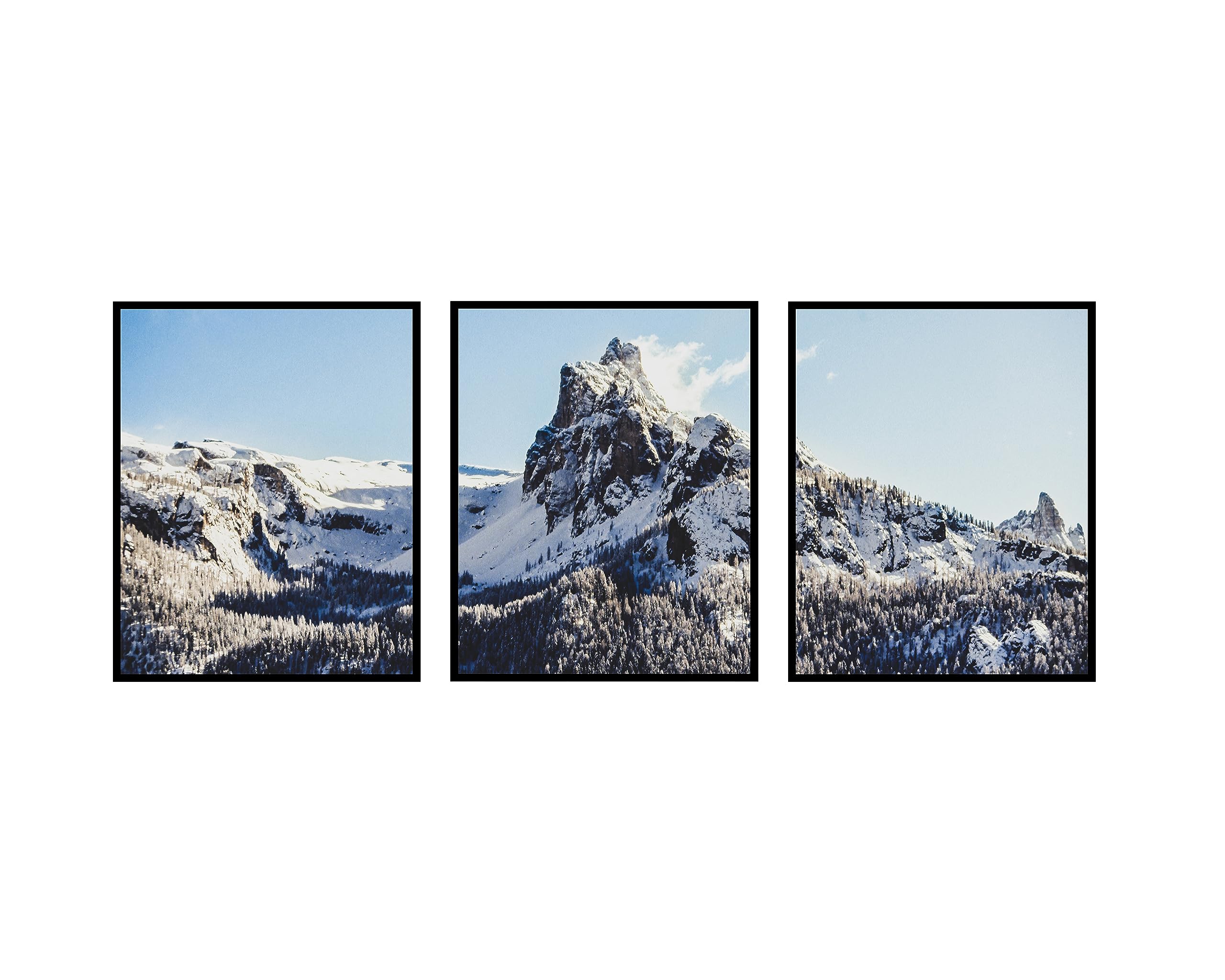 Poster Master 3-Piece Photograph Poster - Modern Print - Snowy Mountain ...