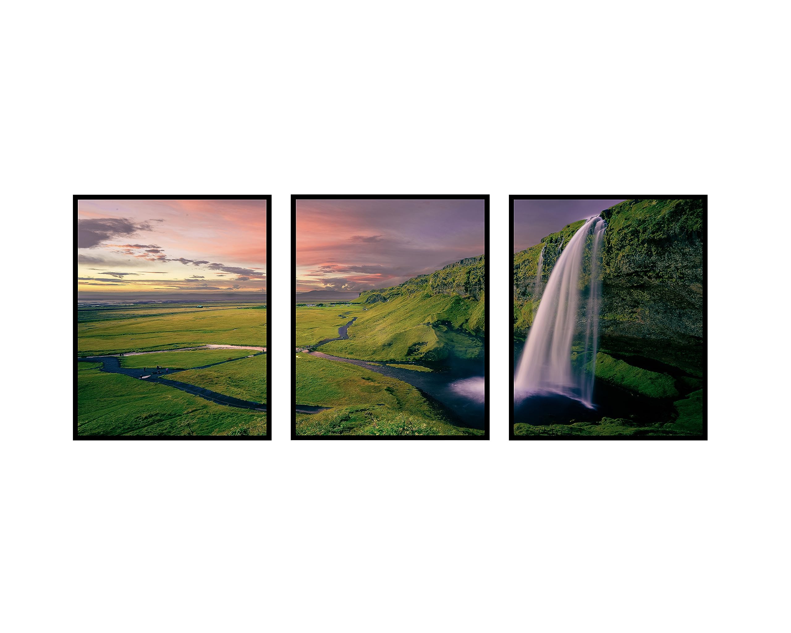 Poster Master 3-Piece Photograph Poster - Modern Print - Waterfall ...