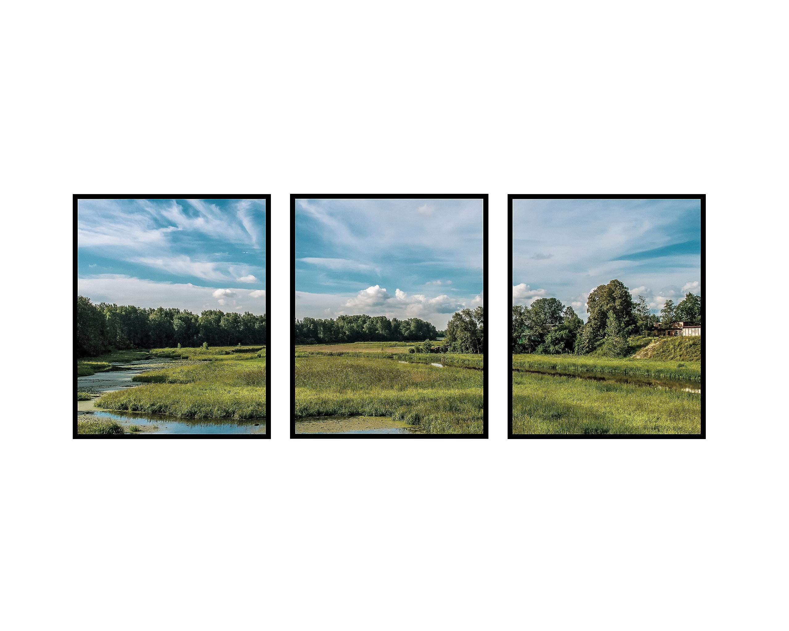 Poster Master 3-Piece Photograph Poster - Modern Print - Forest, River ...