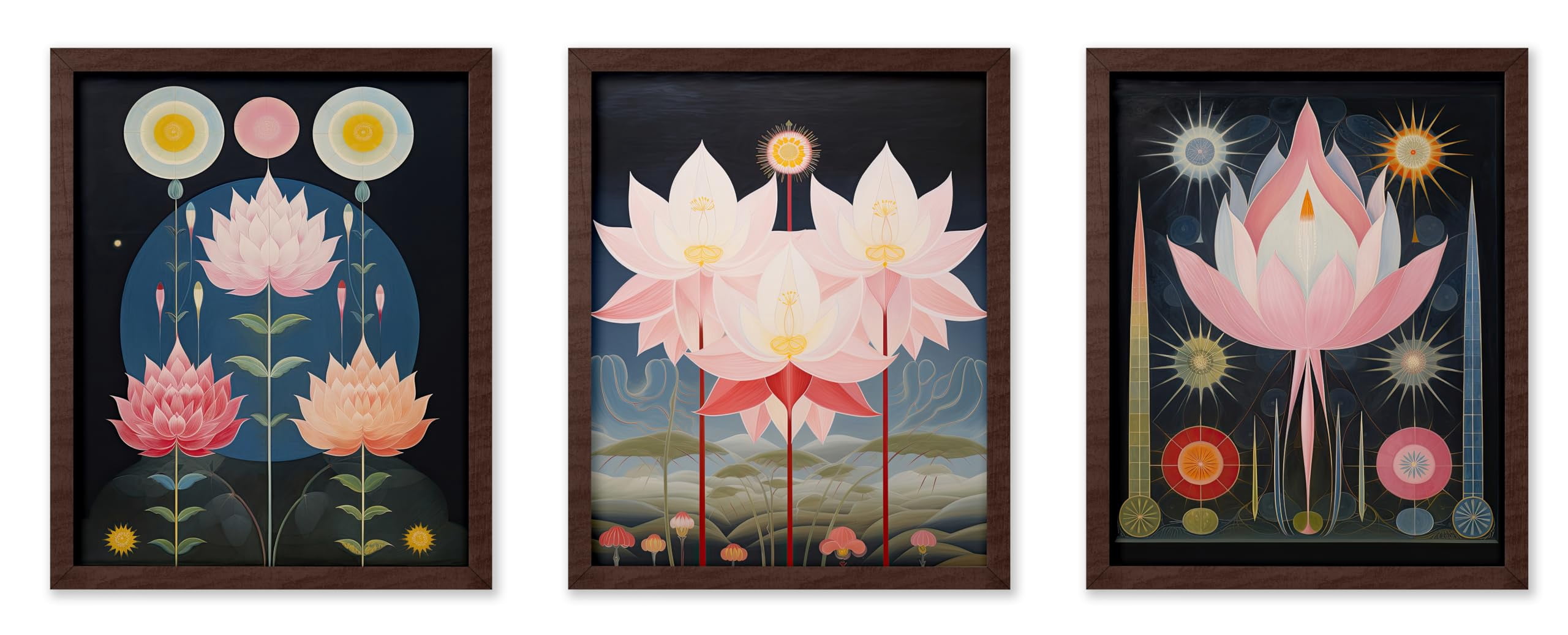 Poster Master 3-Piece Psychedelic Flower Poster - Trippy Floral Print ...