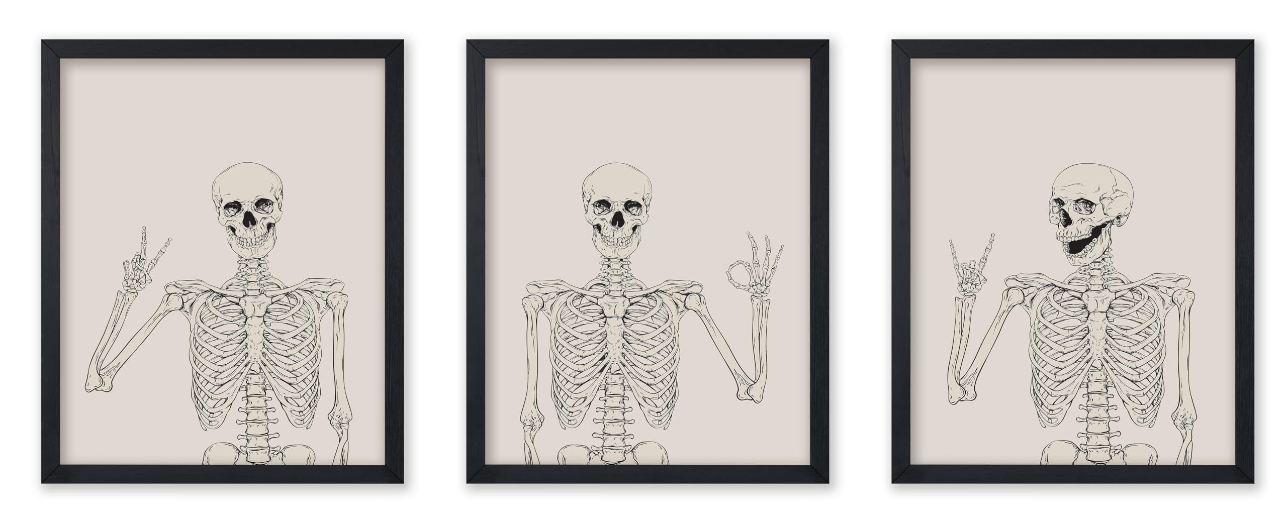 Poster Master 3-Piece Skeleton Poster - Halloween Print - Trendy Art ...