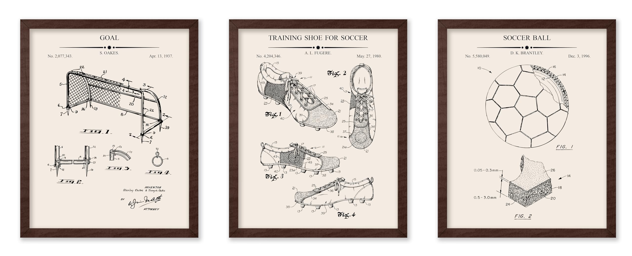Poster Master 3-Piece Soccer Blueprint Poster - Goal Patent Print ...