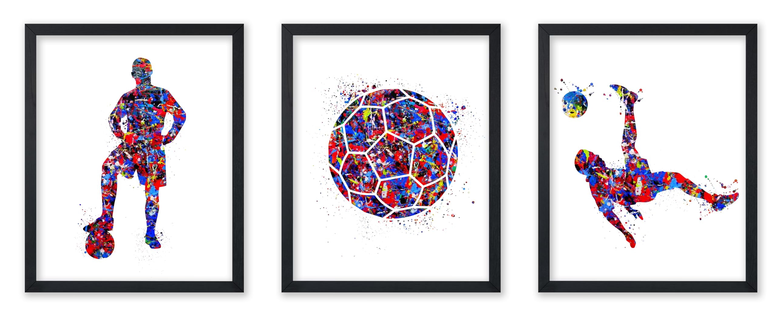 Poster Master 3-Piece Sports Poster - Soccer Print - Silhouette Art ...