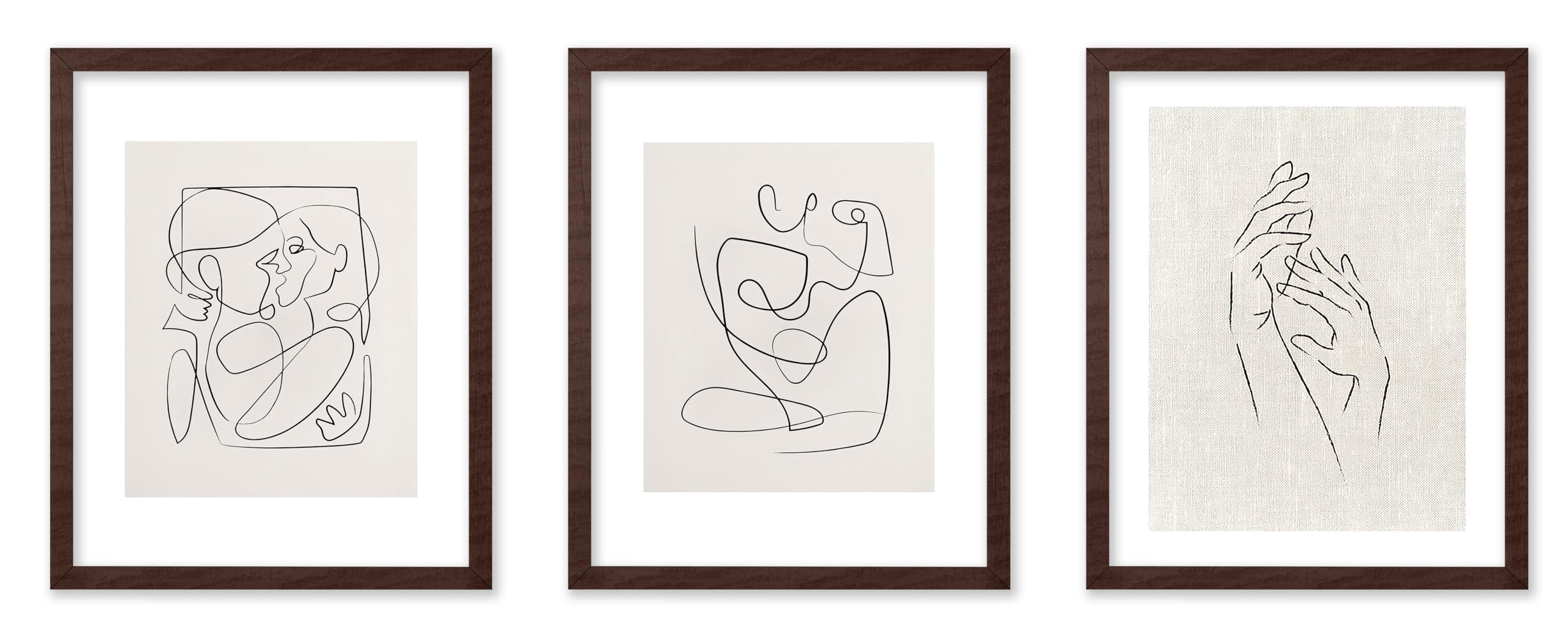 Poster Master 3-Piece Vintage Abstract Figures Poster - Retro Line ...
