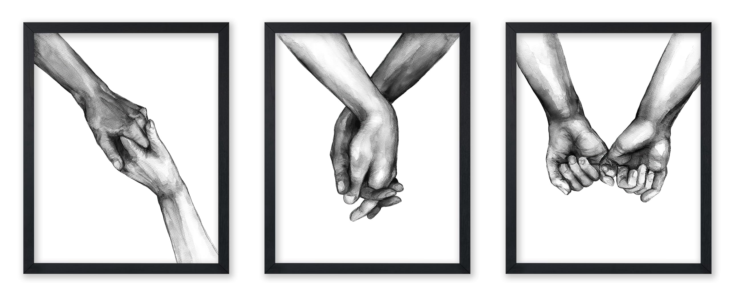 Poster Master 3-Piece Vintage Holding Hands Poster - Retro Romantic ...