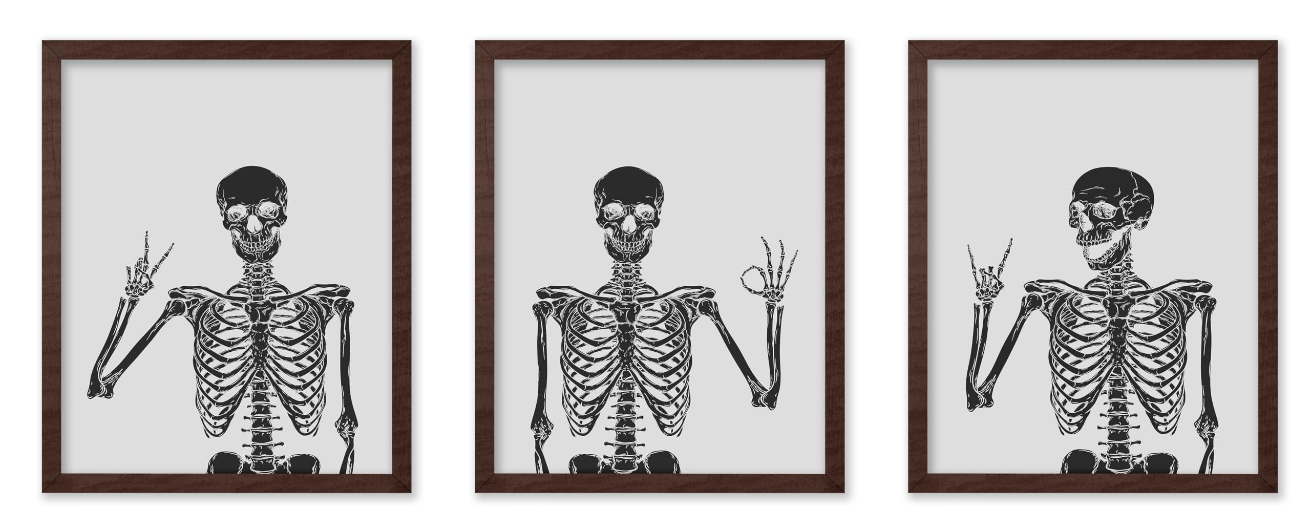 Poster Master 3-Piece X-Ray Skeleton Poster - Halloween Print - Trendy ...