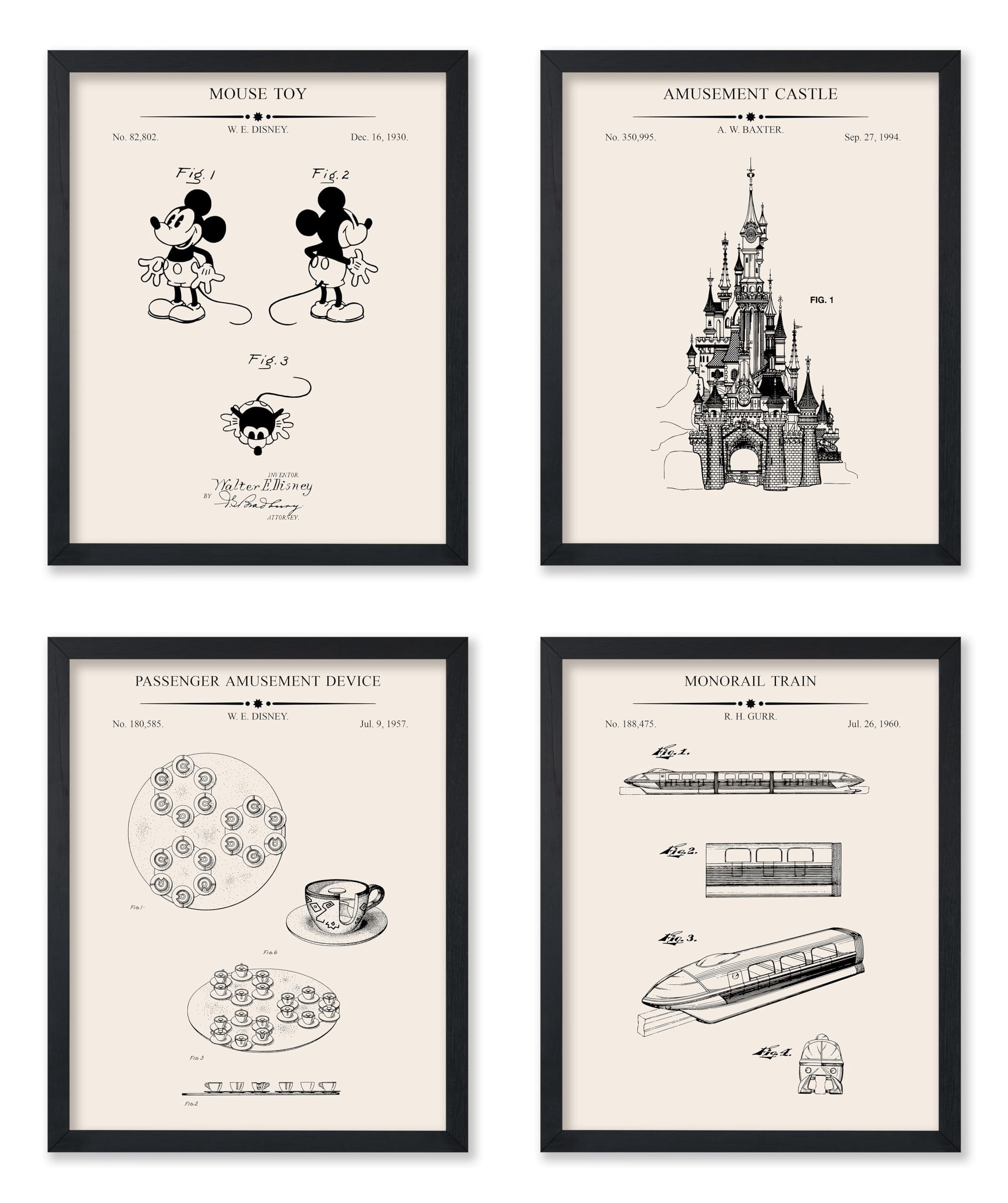 Poster Master 4-Piece Amusement Blueprint Poster - Amusement Castle ...