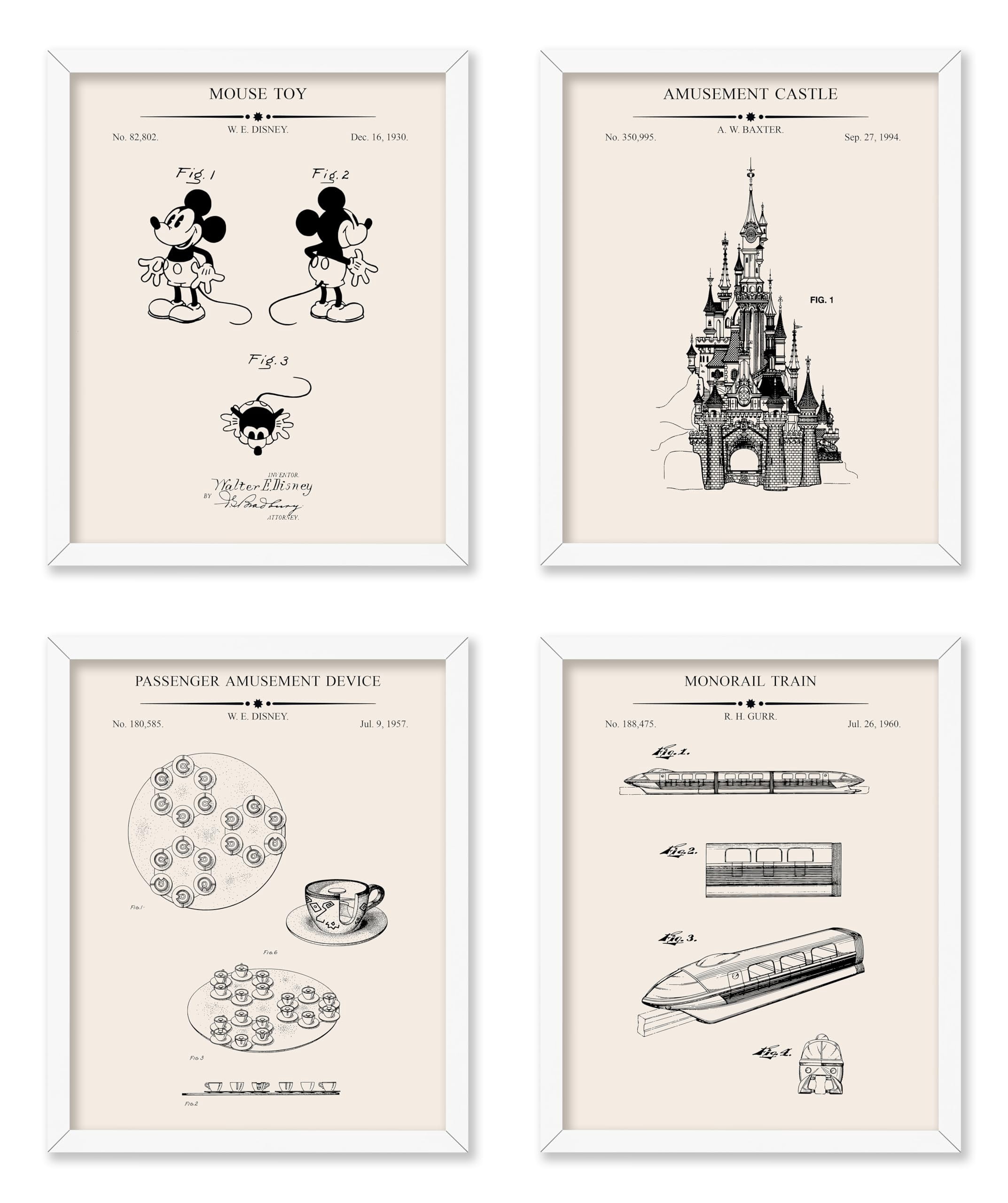 Poster Master 4-Piece Amusement Blueprint Poster - Amusement Castle ...