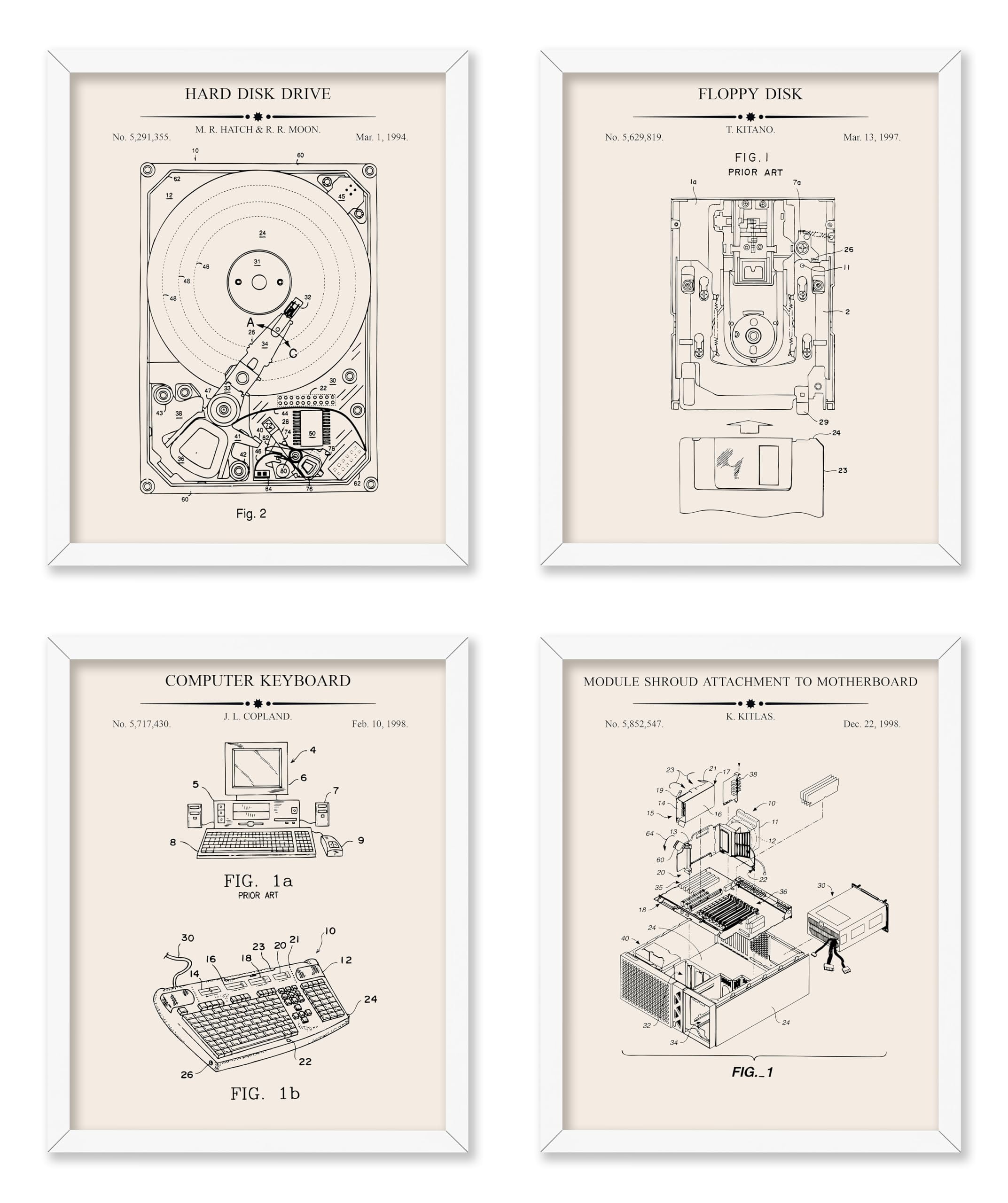 Poster Master 4-Piece Computer Blueprint Poster - Hard Disk Drive ...