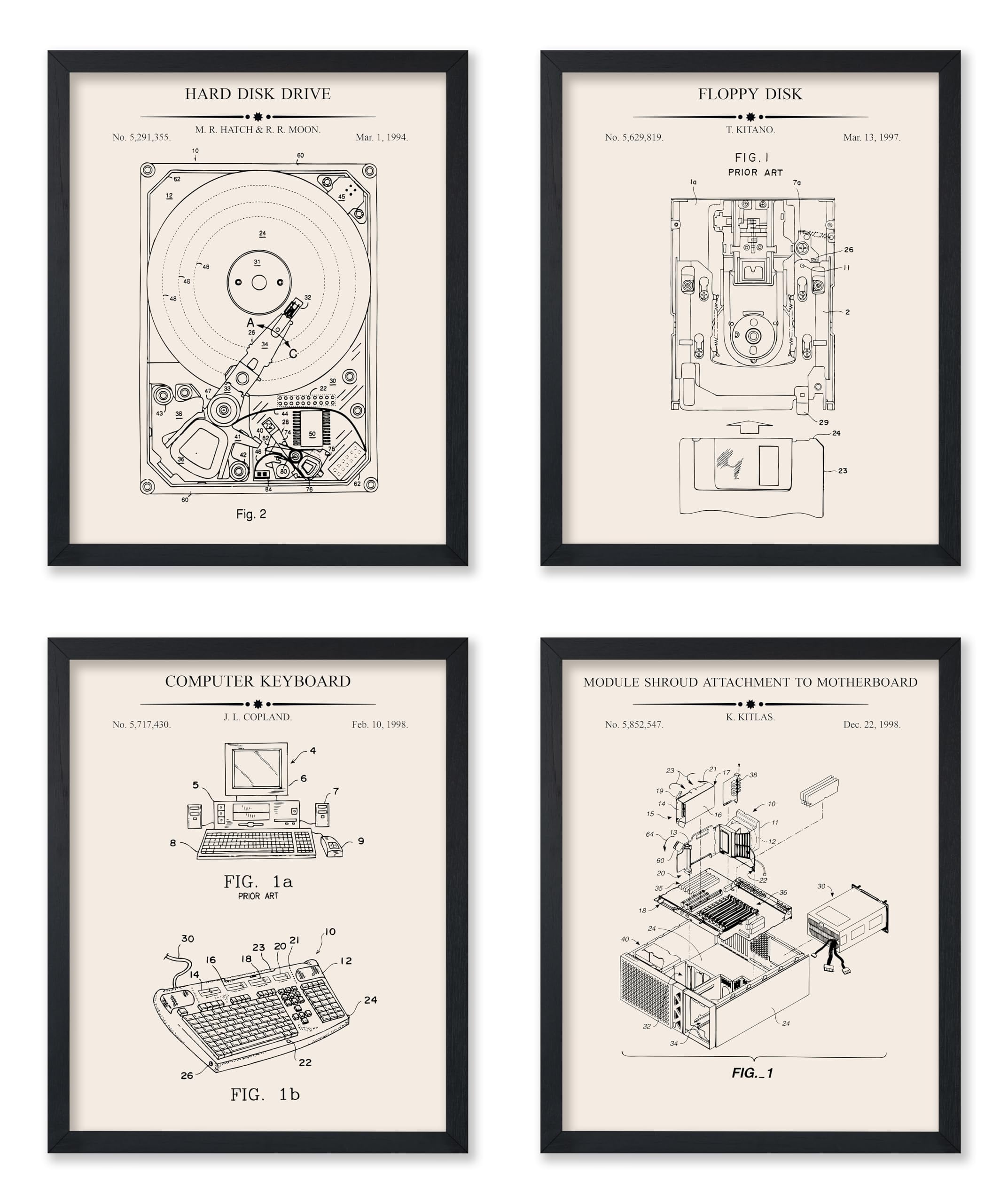 Poster Master 4-Piece Computer Blueprint Poster - Hard Disk Drive ...