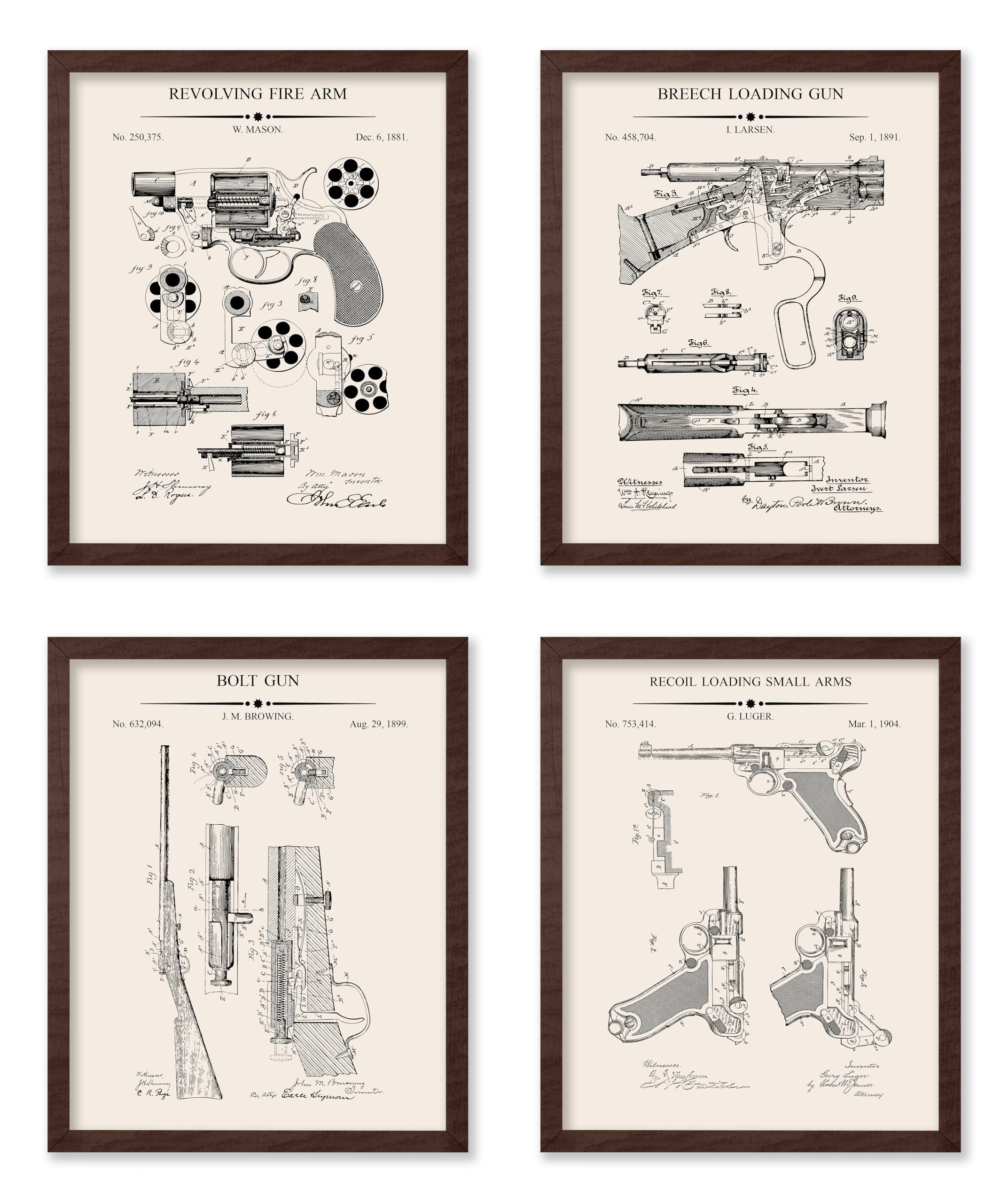 Poster Master 4-Piece Firearm Blueprint Poster - Revolving Firearm ...