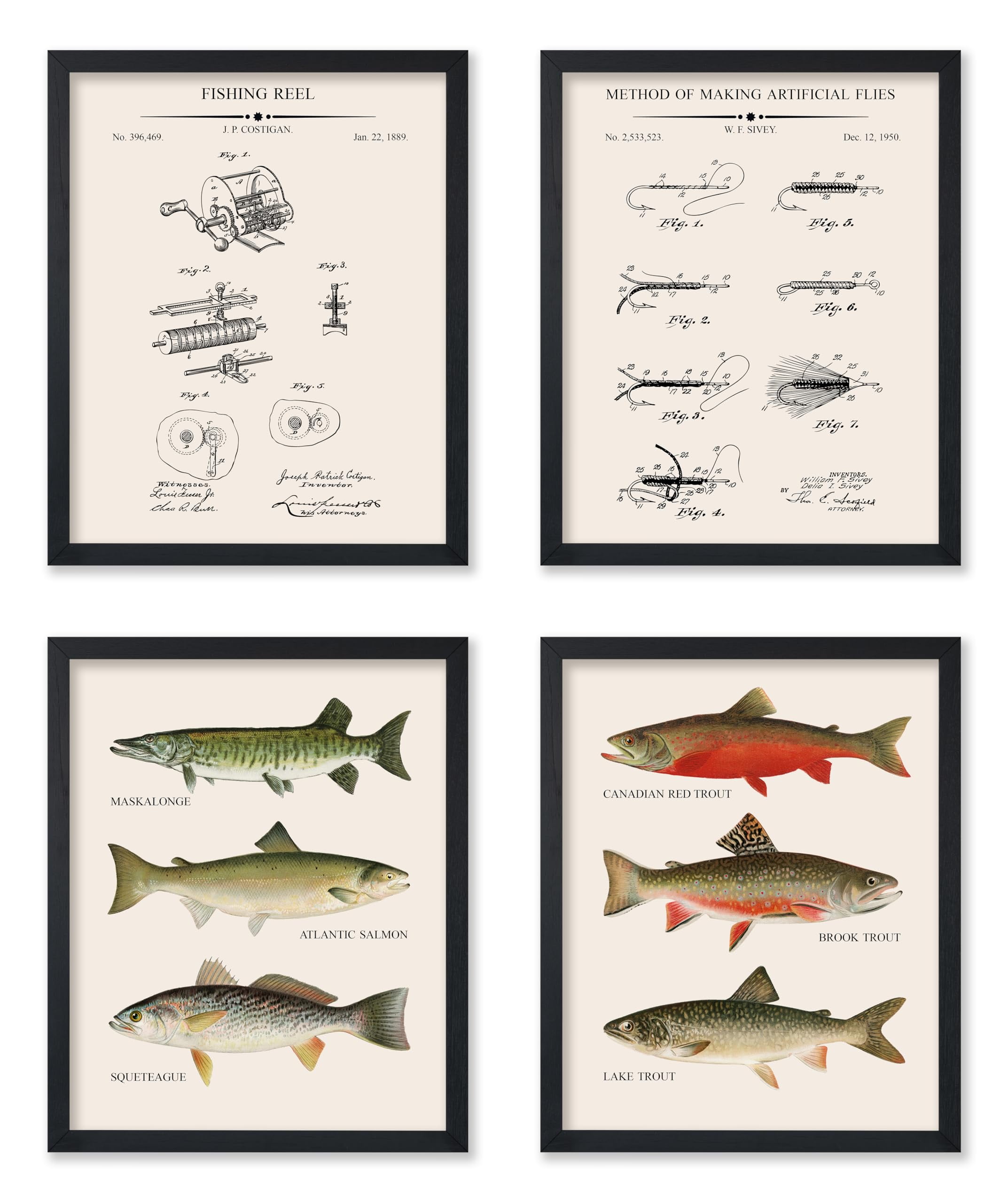 Poster Master 4-Piece Fishing Accessories Blueprint Poster - Fishing ...