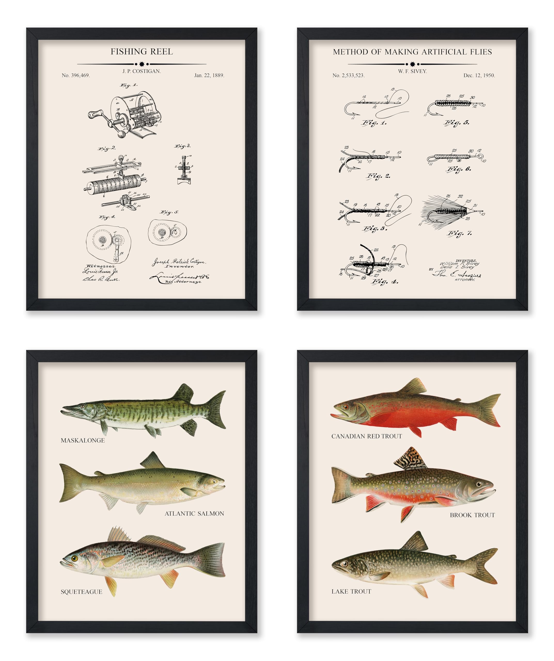 Poster Master 4-Piece Fishing Accessories Blueprint Poster - Fishing ...