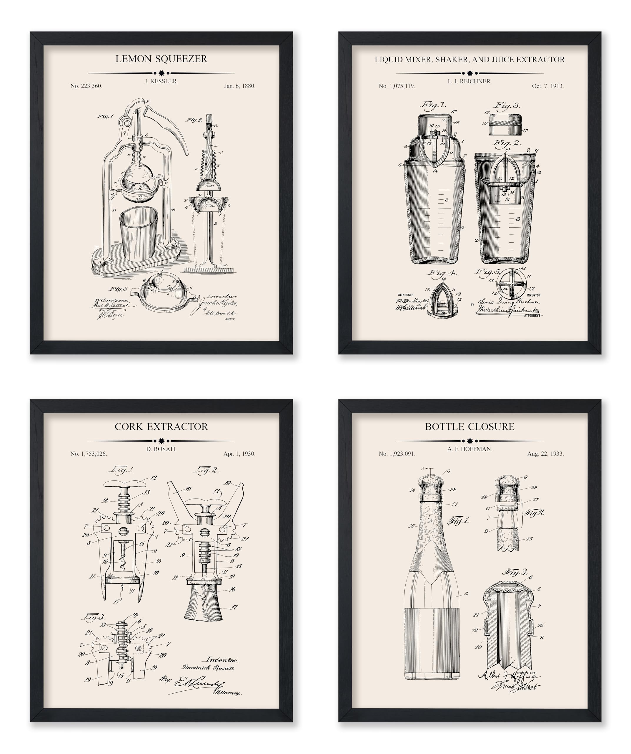 Poster Master 4-Piece Lemon Squeezer Blueprint Poster - Drink Shaker ...