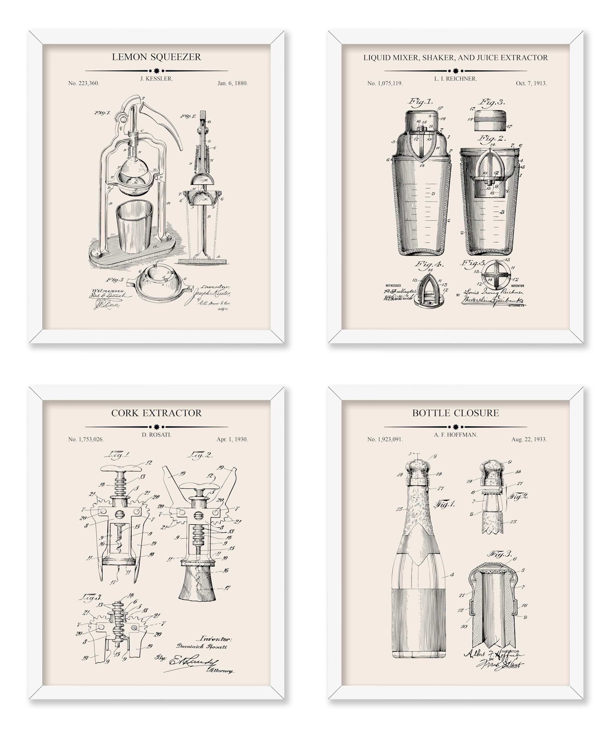Poster Master 4-Piece Lemon Squeezer Blueprint Poster - Drink Shaker ...
