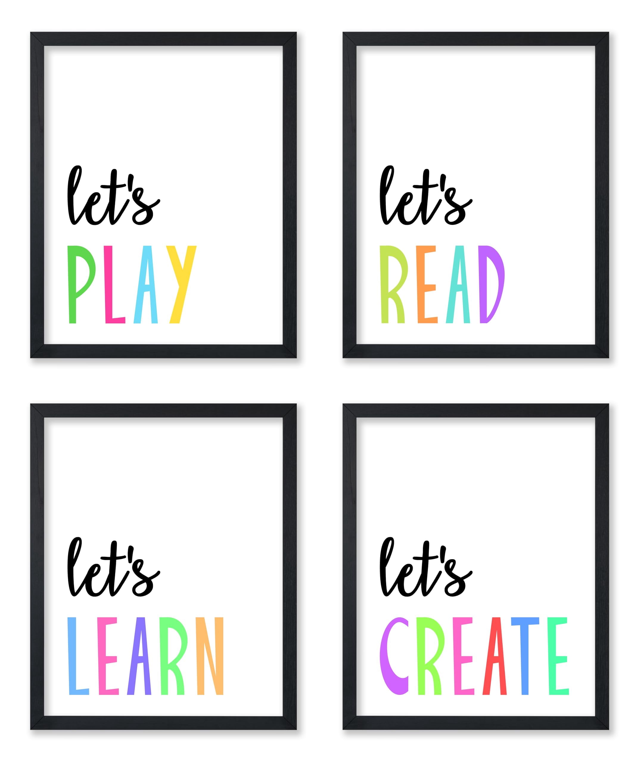 Poster Master 4-Piece Let's Play Poster - Nursery Print - Typography ...