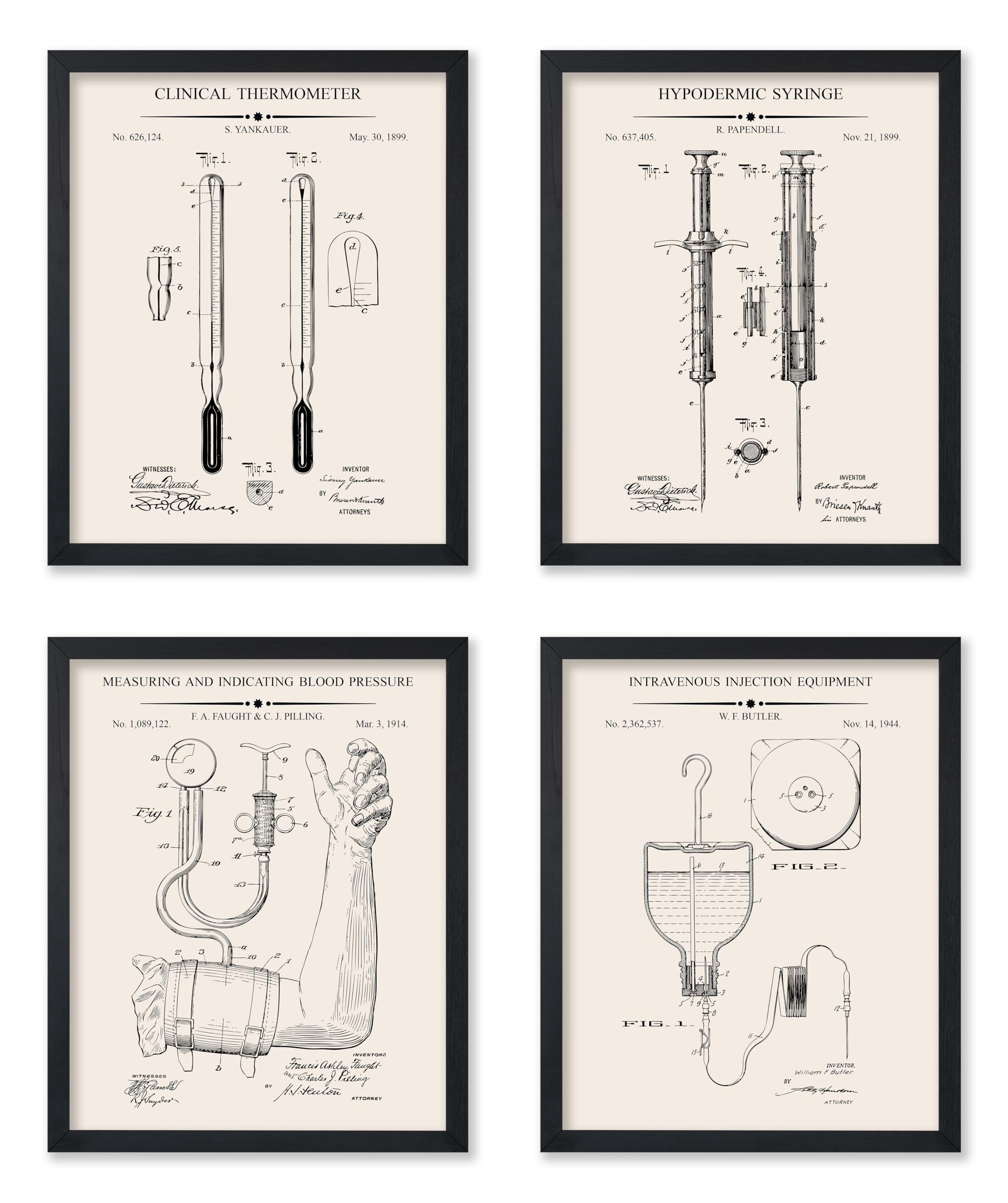 Poster Master 4-Piece Medical Blueprint Poster - Thermometer Patent ...