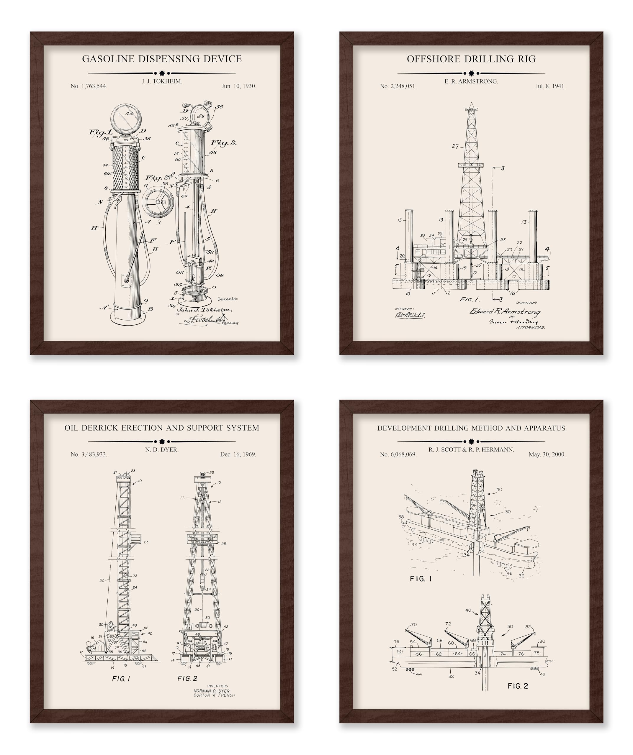 Poster Master 4-Piece Oil Rig Blueprint Poster - Gasoline Dispensing ...