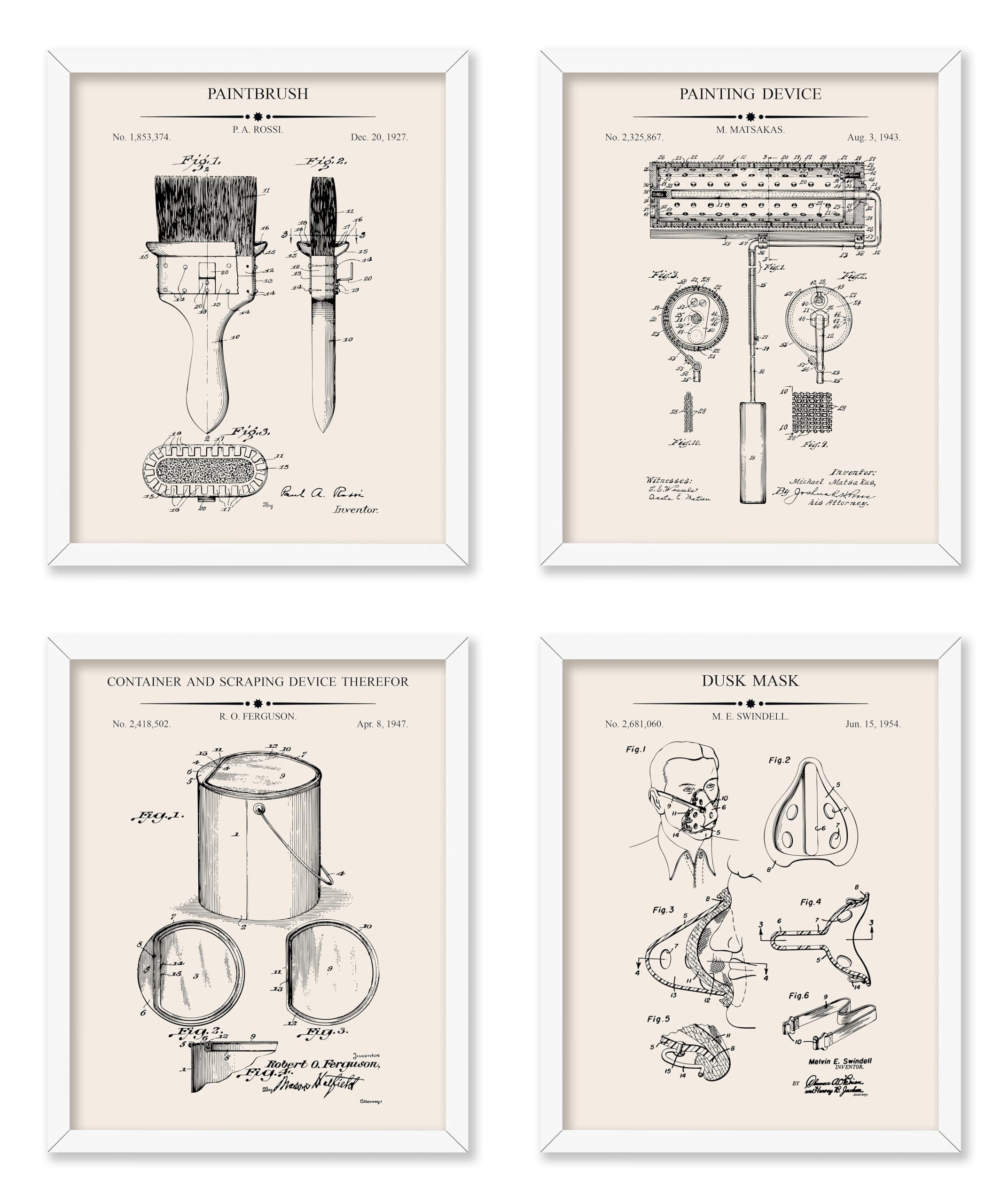 Poster Master 4-Piece Painting Blueprint Poster - Paintbrush Patent ...