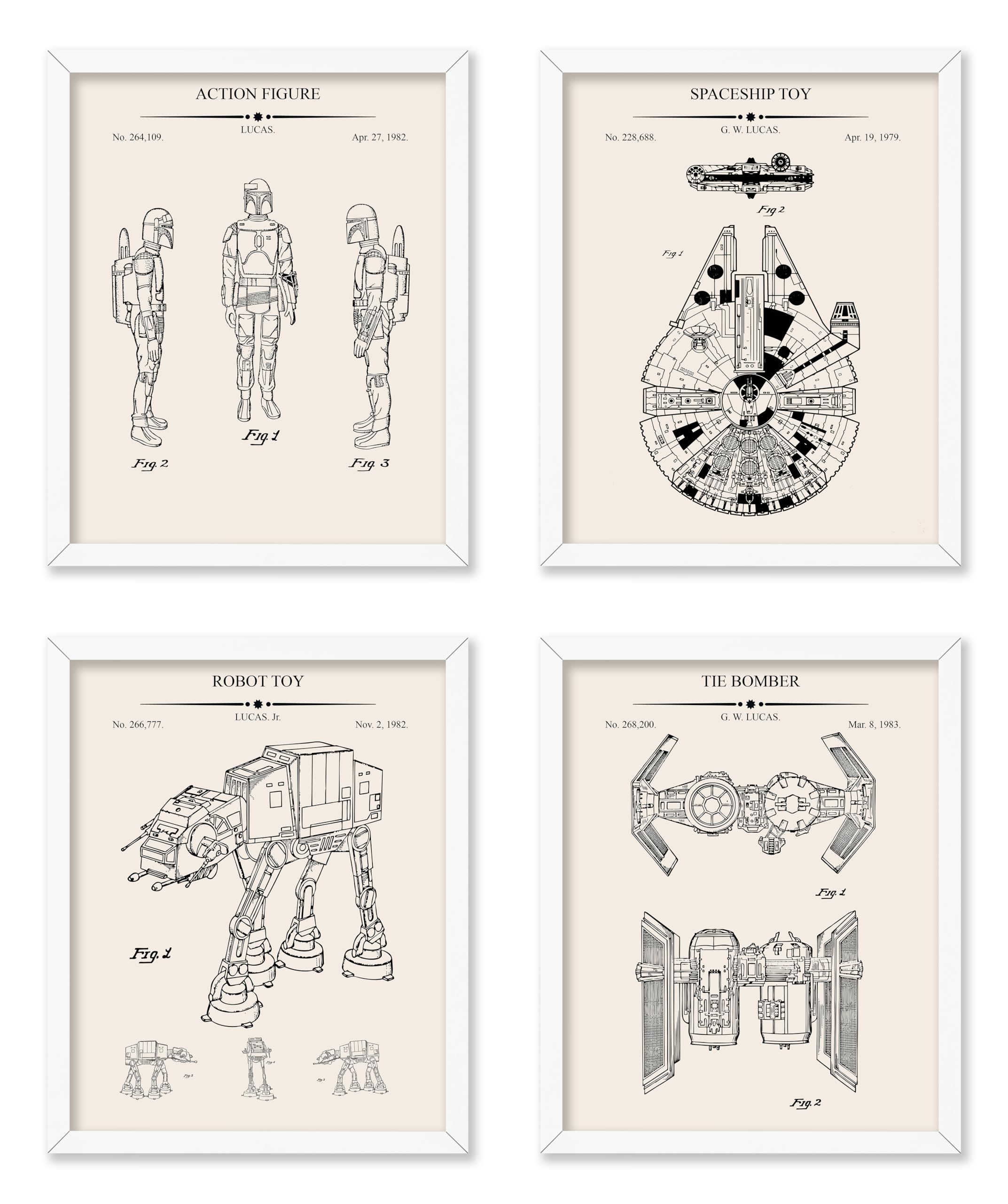 Poster Master 4-Piece Sci-Fi Characters Blueprint Poster - Patent Print ...