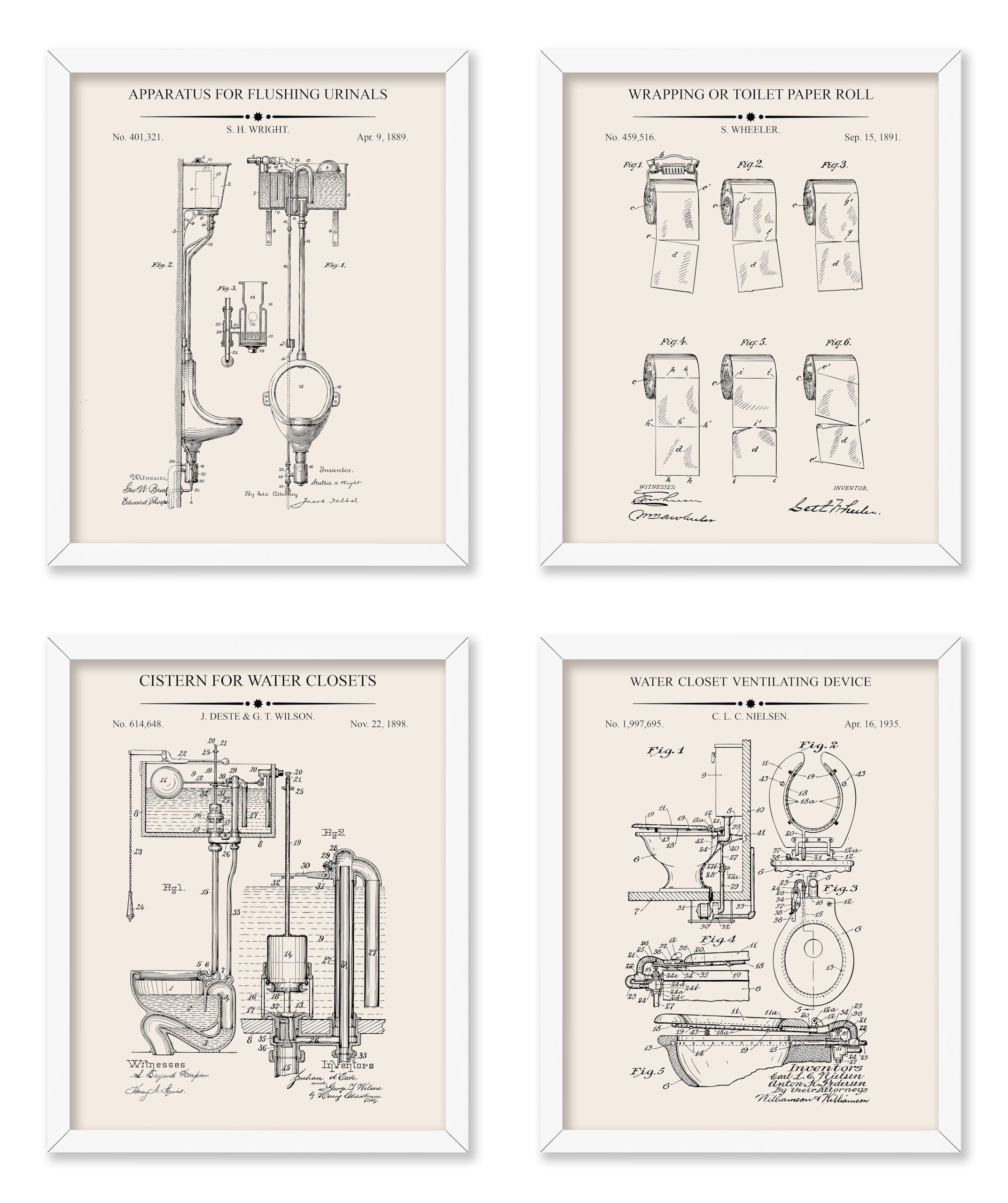 Poster Master 4-Piece Toilet Paper Rolls Blueprint Poster - Water ...
