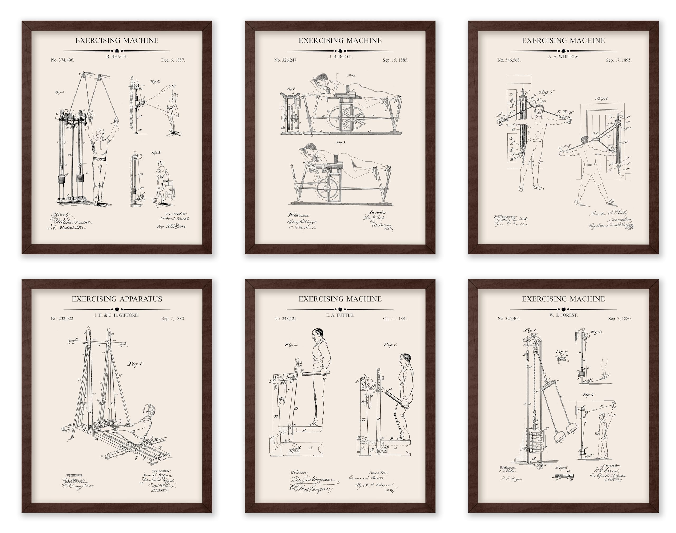 Poster Master 6-Piece Workout Blueprint Poster - Exercising Machine ...