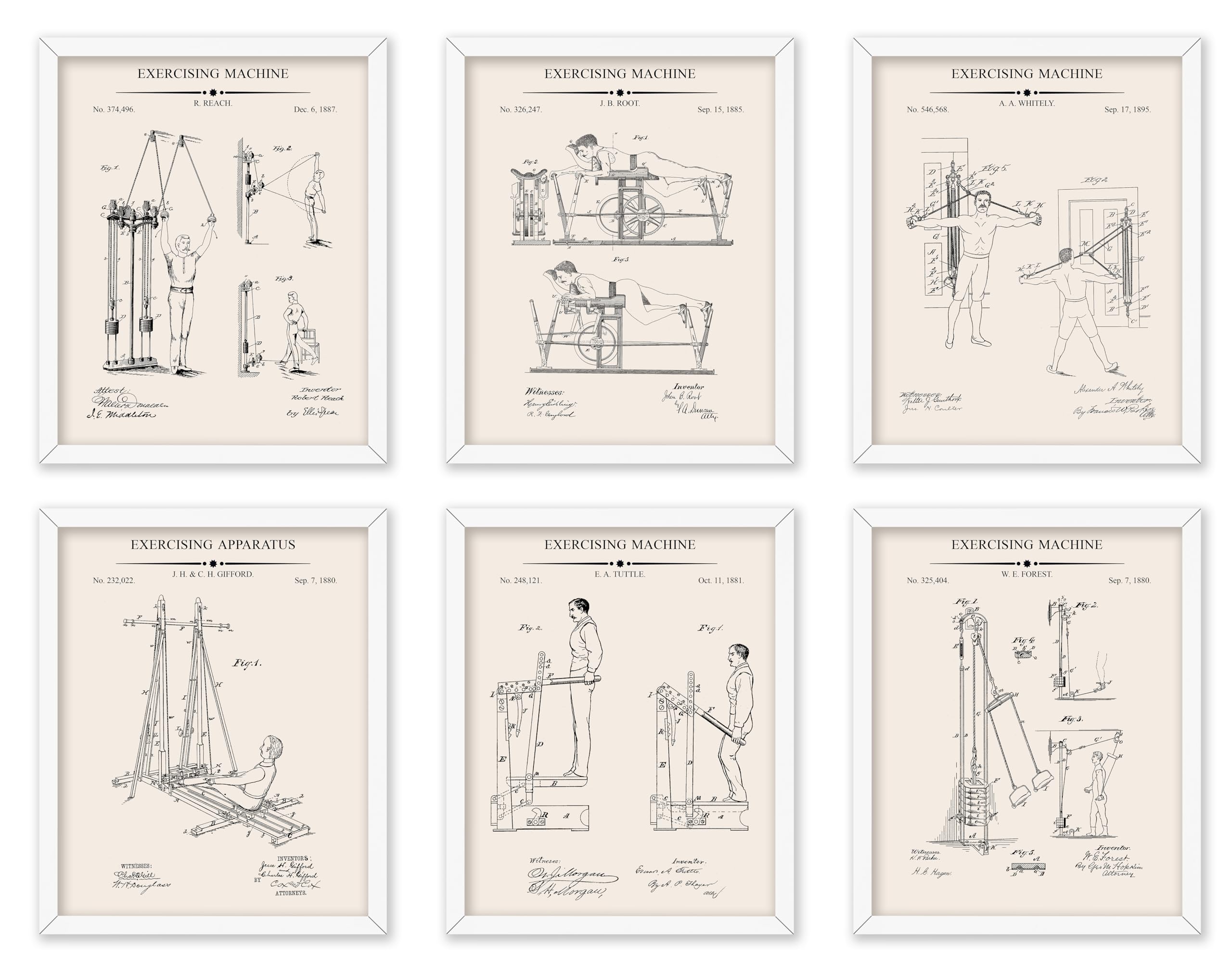 Poster Master 6-Piece Workout Blueprint Poster - Exercising Machine ...